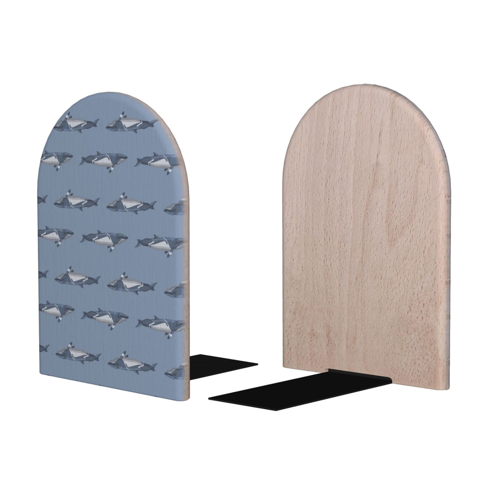 Picia Cute Whale Pattern Wood Bookends for Shelves,Non-slip Bookends ...