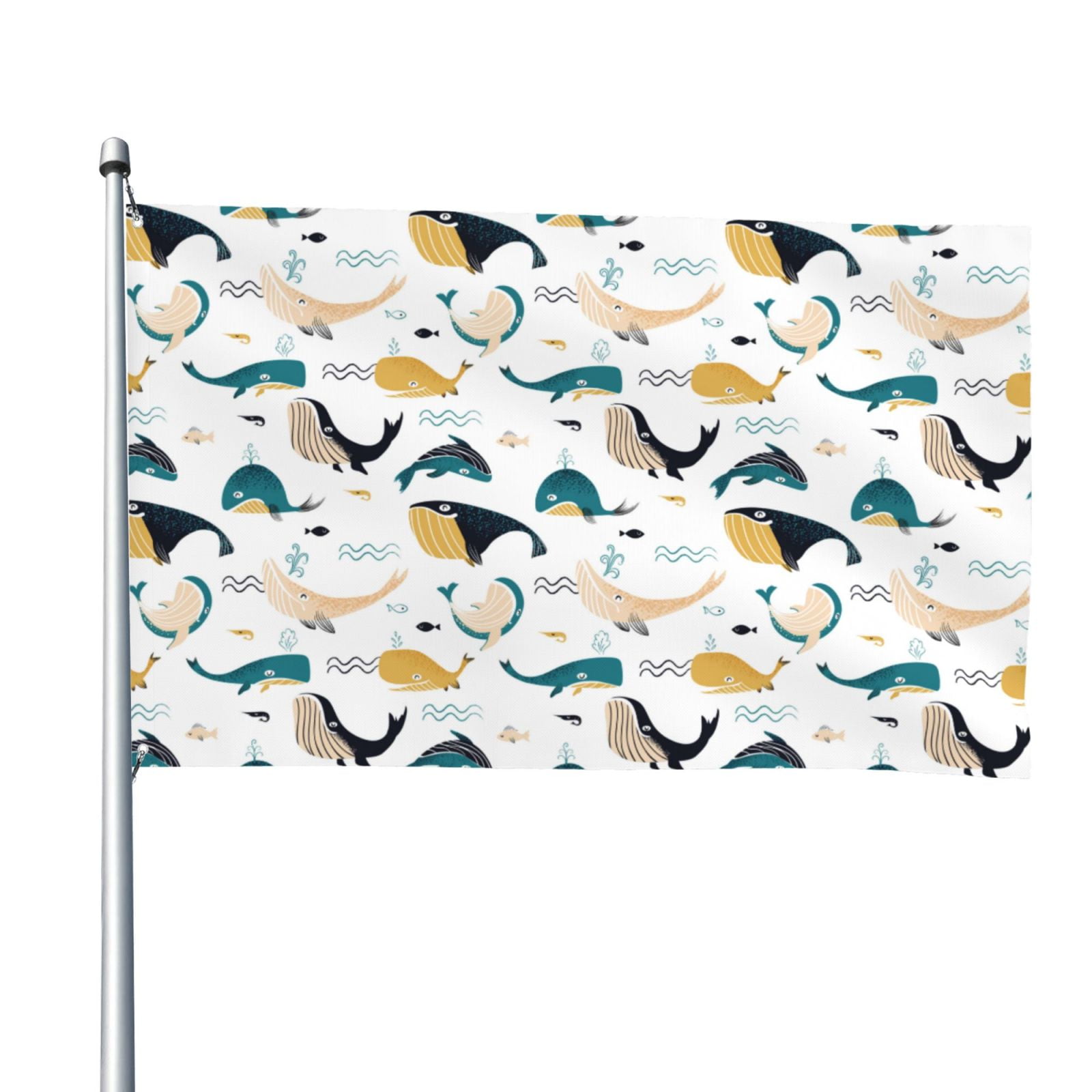 Picia Cute Whale Printed Flag ,Cute Whale Pattern Garden Flag Vertical ...