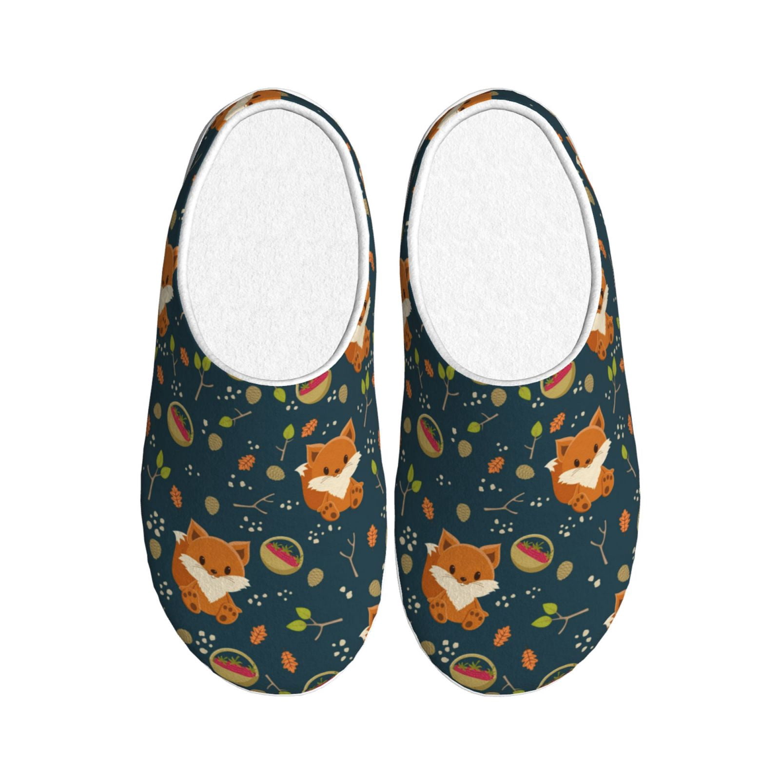 Picia Cute plant fox for Women's Lamb-hug Comfy Fleece House Slippers ...