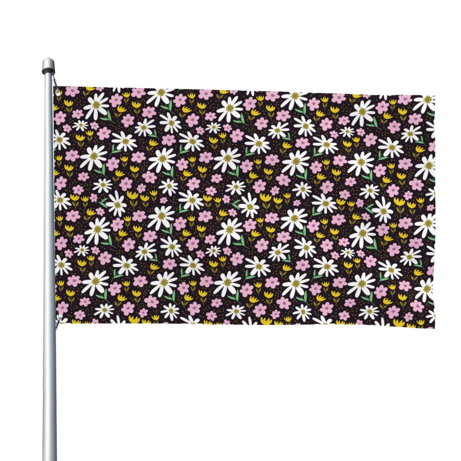 Picia Daisies Flowers Printed Flag ,Daisies Flowers Pattern Garden Flag ...