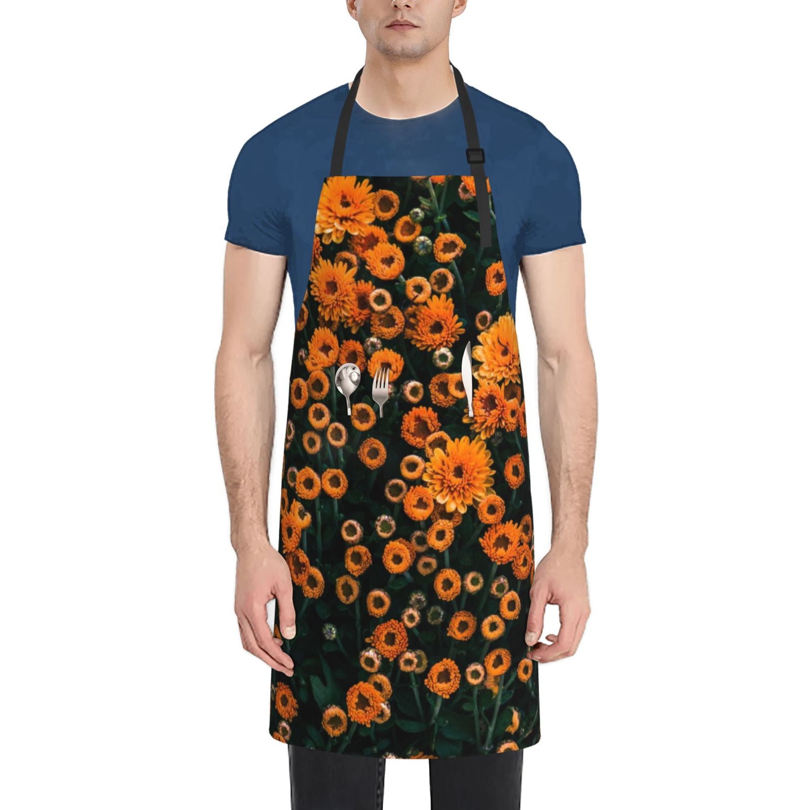 Picia Daisies Waterproof Apron for Unisex Adult - Adjustable Bib Apron ...