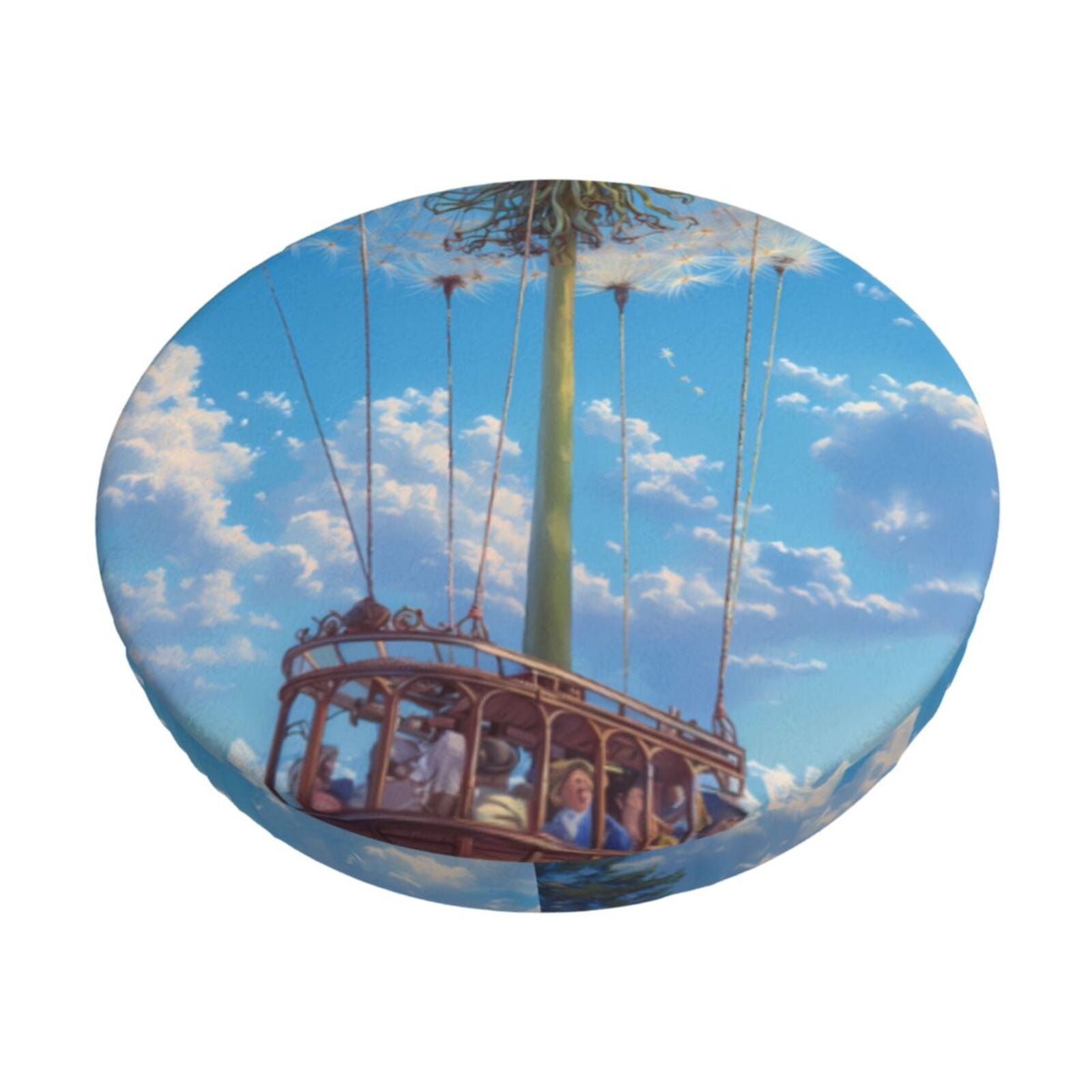 Picia Dandelion Hot Air Balloon Pattern Round Stool Covers Comfy Seat ...