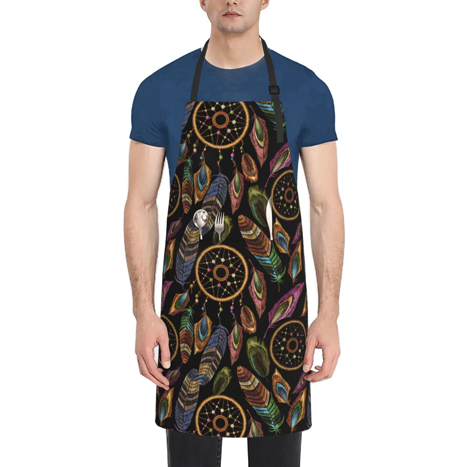 Picia Decorative Feathers Waterproof Apron for Unisex Adult ...