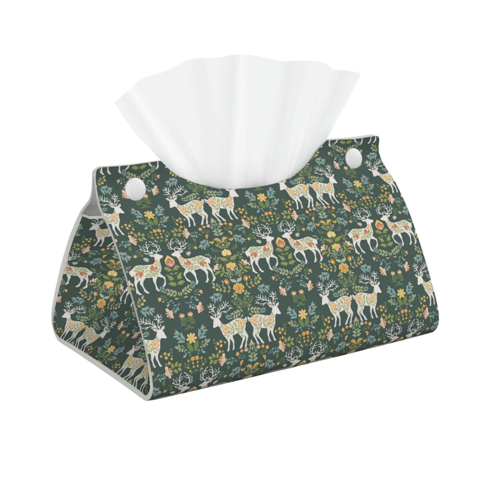 Picia Deer And Flowers Pattern Long Tissue Box Cover,PVC Leather ...