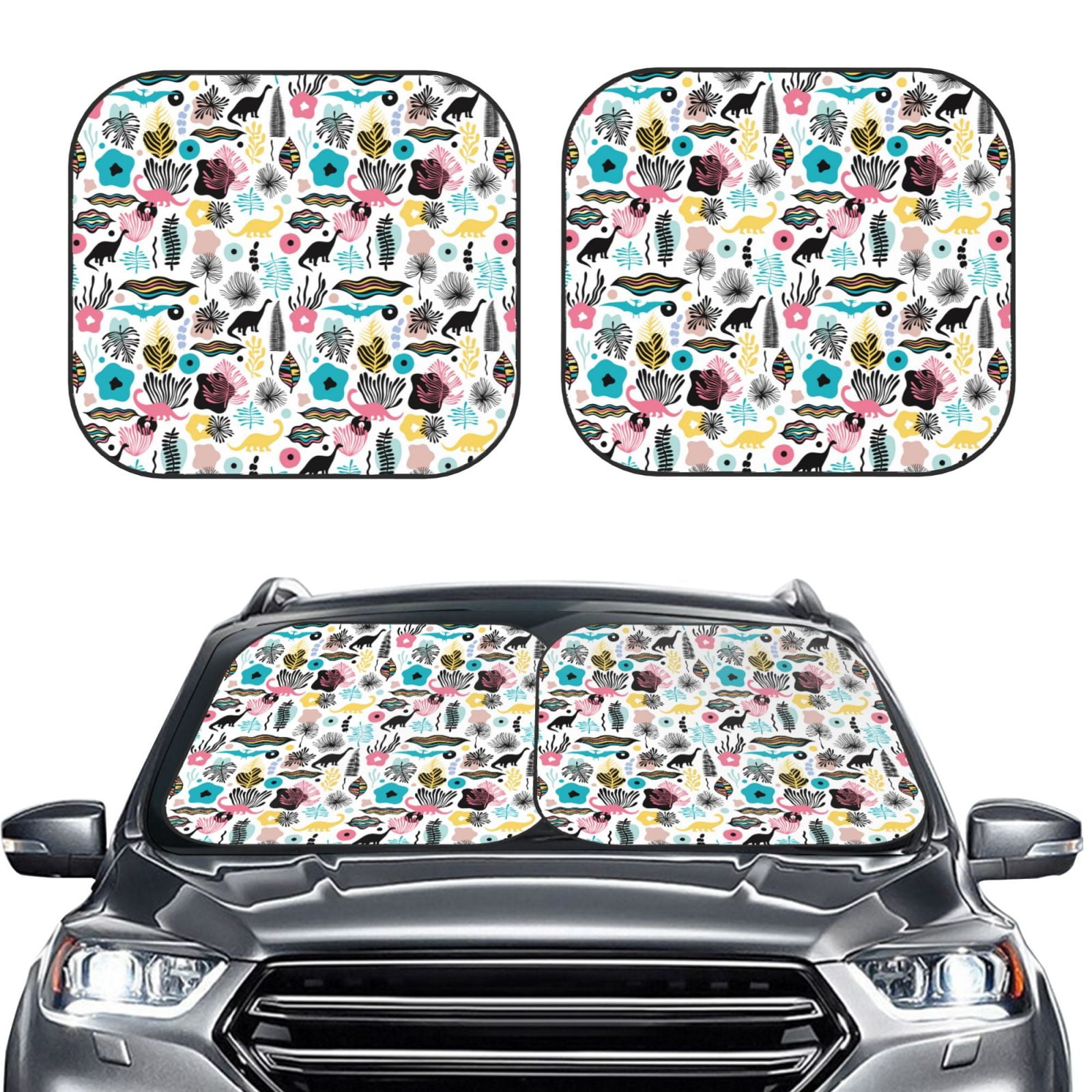 Picia Dinosaur 2 Piece Car Windshield Sun Shade Foldable | Foldable Sun ...
