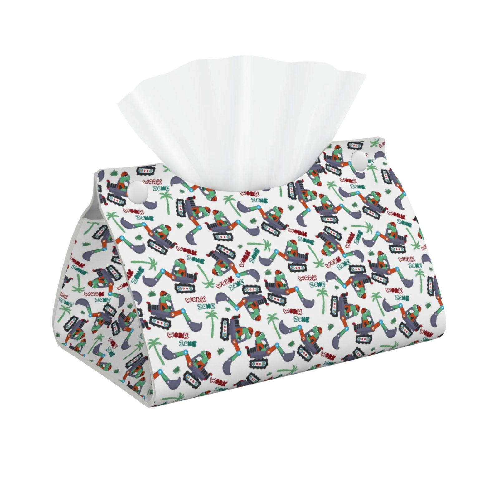 Picia Dinosaur on Excavator2 Pattern Long Tissue Box Cover,PVC Leather ...