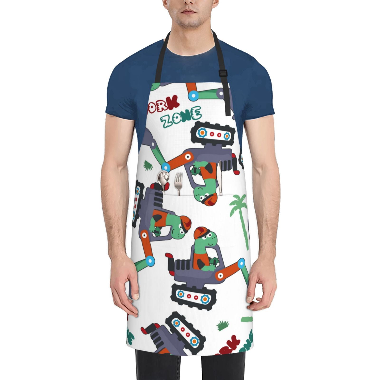 Picia Dinosaur on Excavator2 Waterproof Apron for Unisex Adult ...
