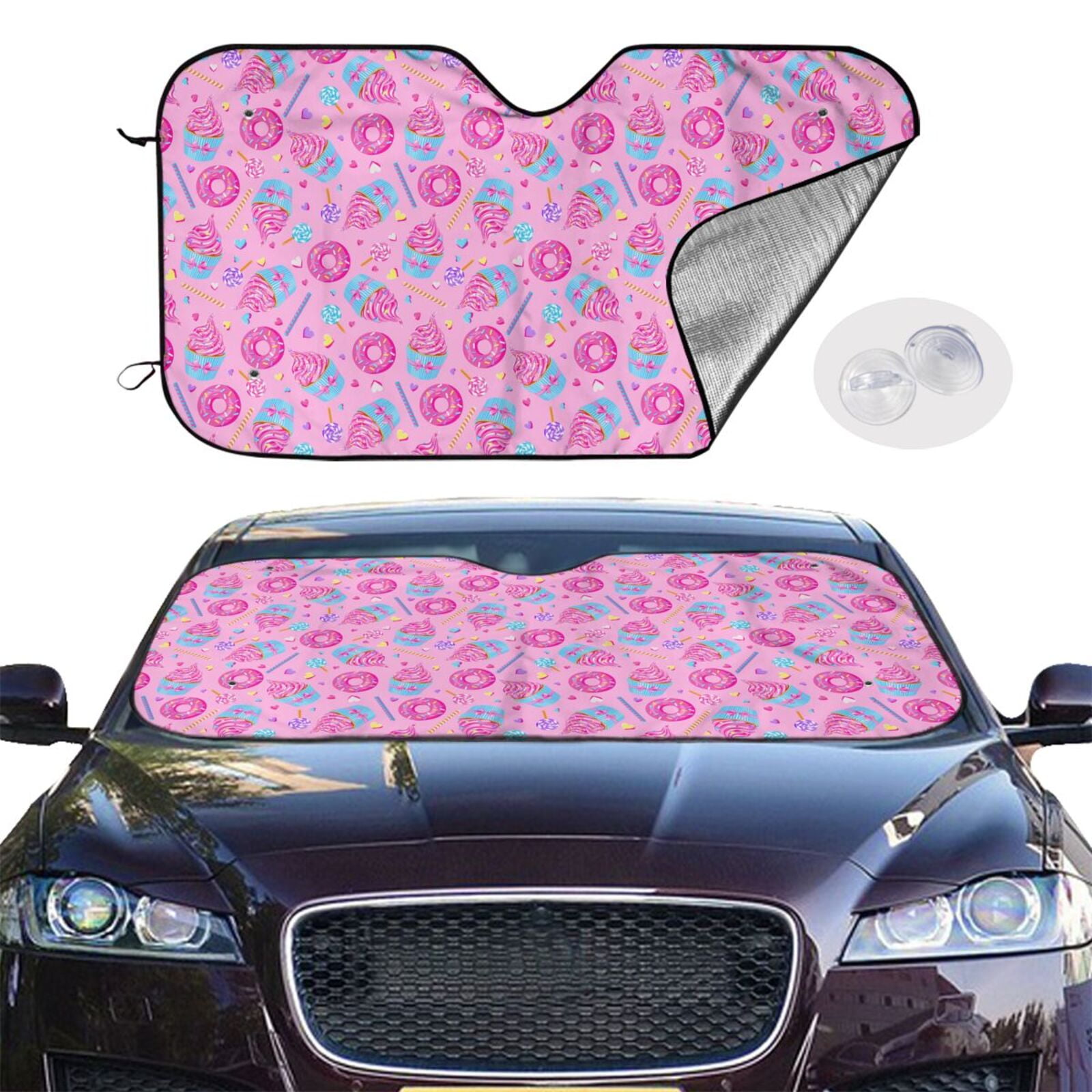 Picia Donuts Curved Windshield Sunshade Accordion Folding Style Auto ...