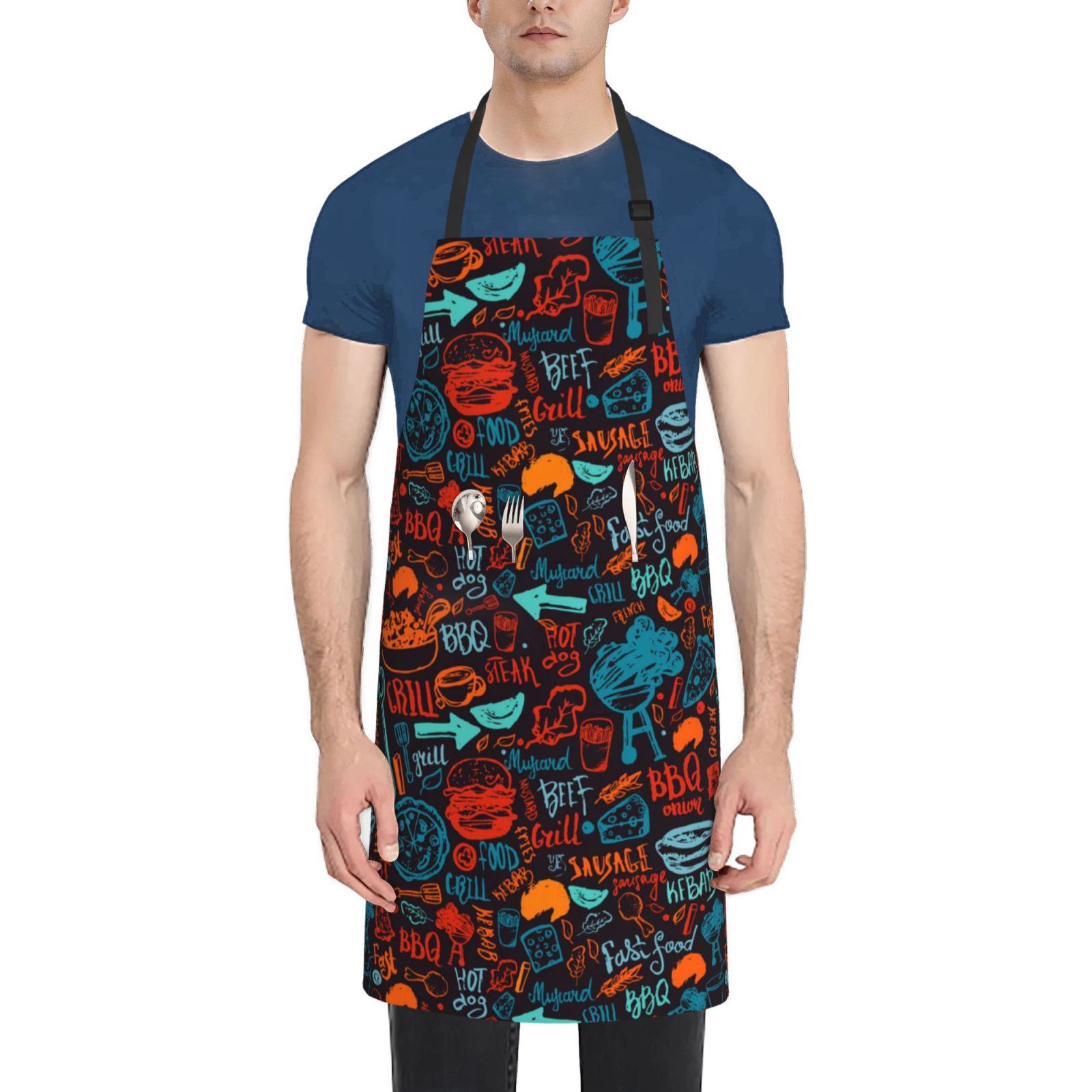 Picia Doodle Barbeque Waterproof Apron for Unisex Adult - Adjustable ...