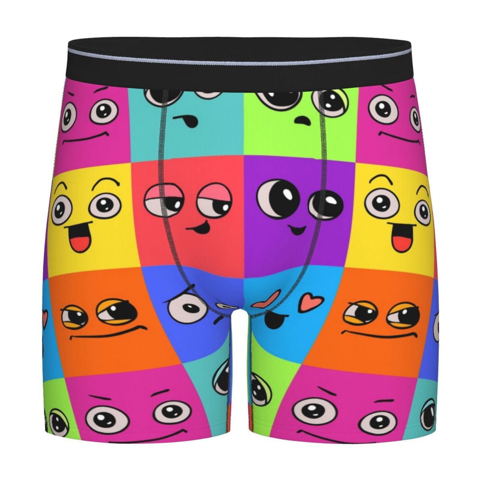 Picia Doodle Faces Emotions Pattern Men's Athletic Long Leg Briefs ...