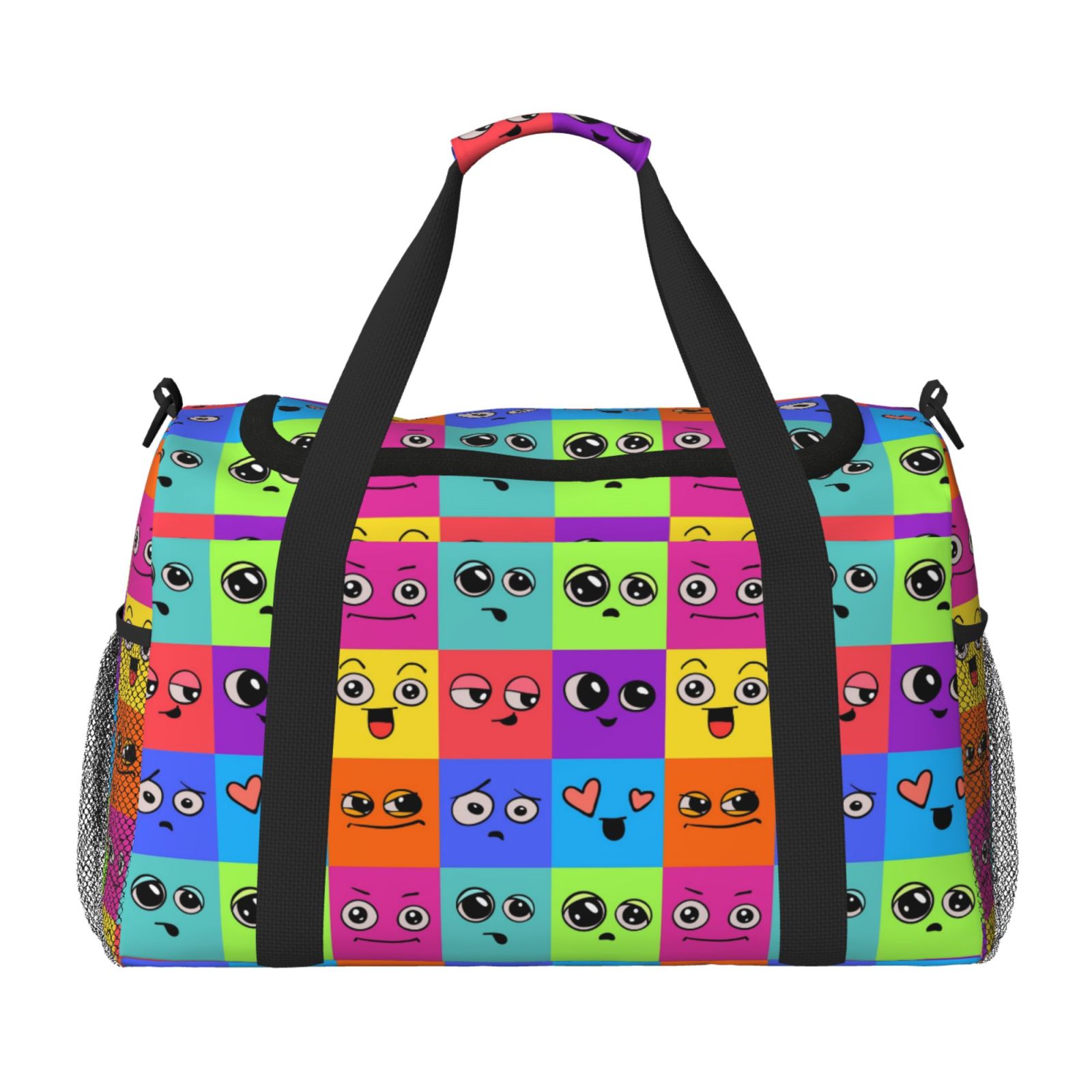 Picia Doodle Faces Emotions Print Travel Duffle Bag,Weekender Bags for ...