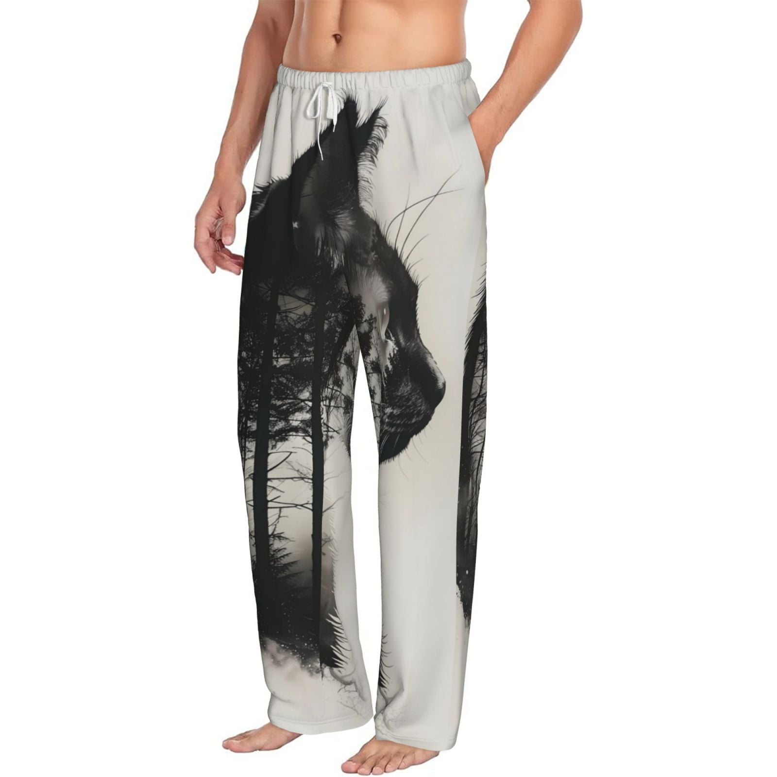 Picia Double Exposure Cat Forest Mens Soft Woven Cotton Elastic ...