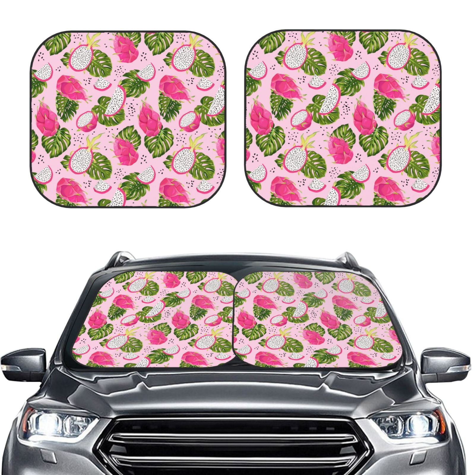Picia Dragon Fruits 2 Piece Car Windshield Sun Shade Foldable ...