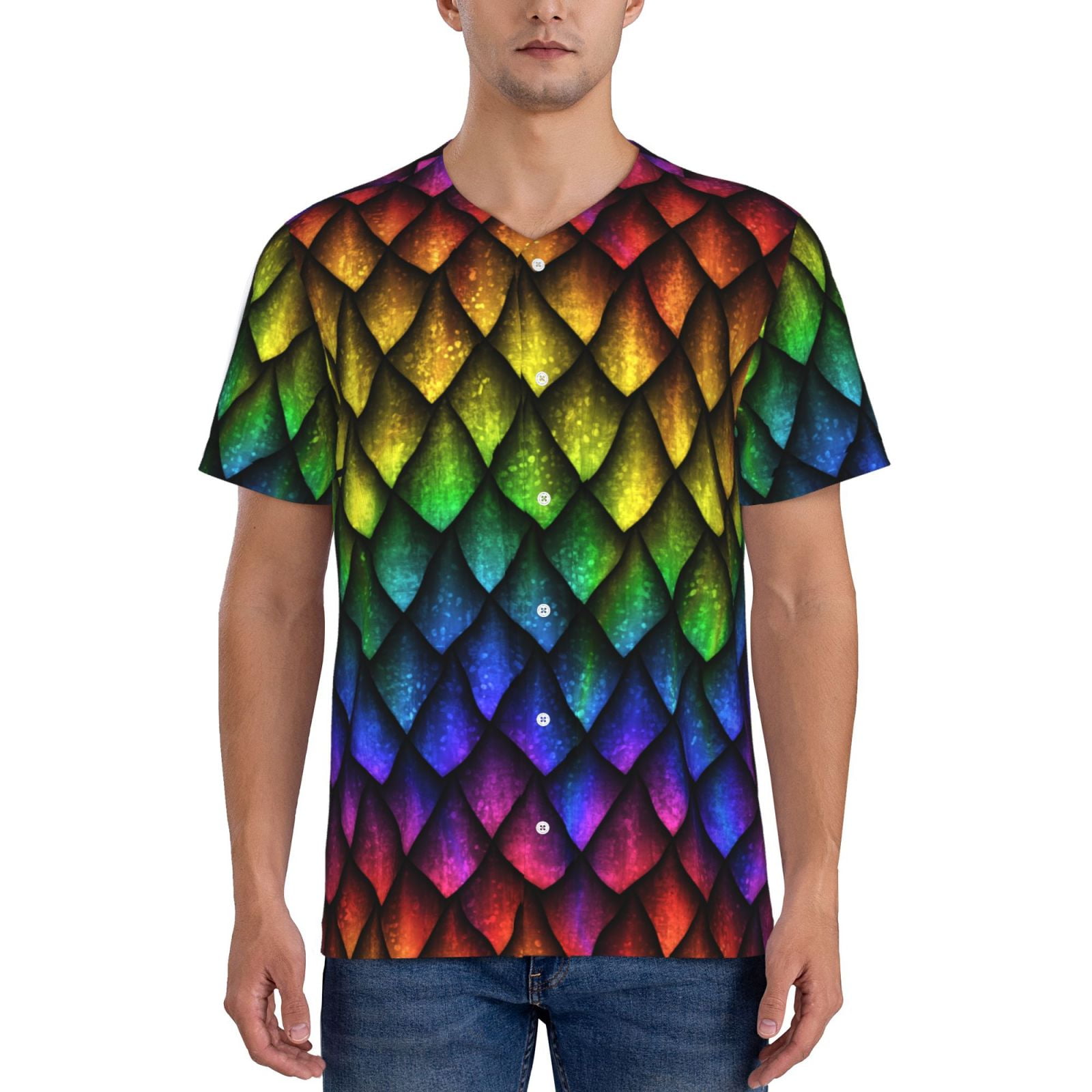 Picia Dragon Scales Pattern Mens Polo Shirts Quick Dry Short Sleeve ...