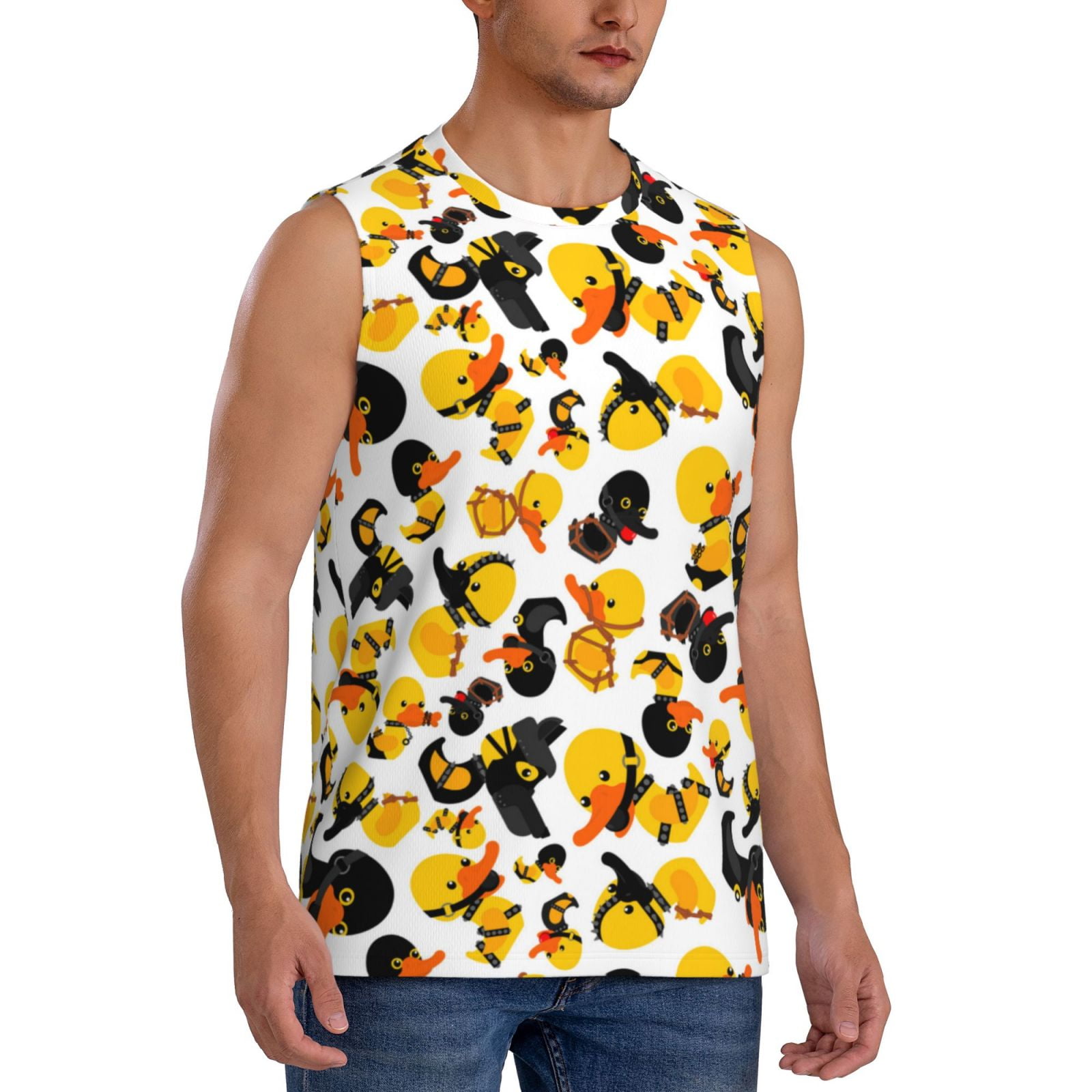 Picia Duck In Black Suit1 mens Cotton Tank Undershirts , Moisture ...