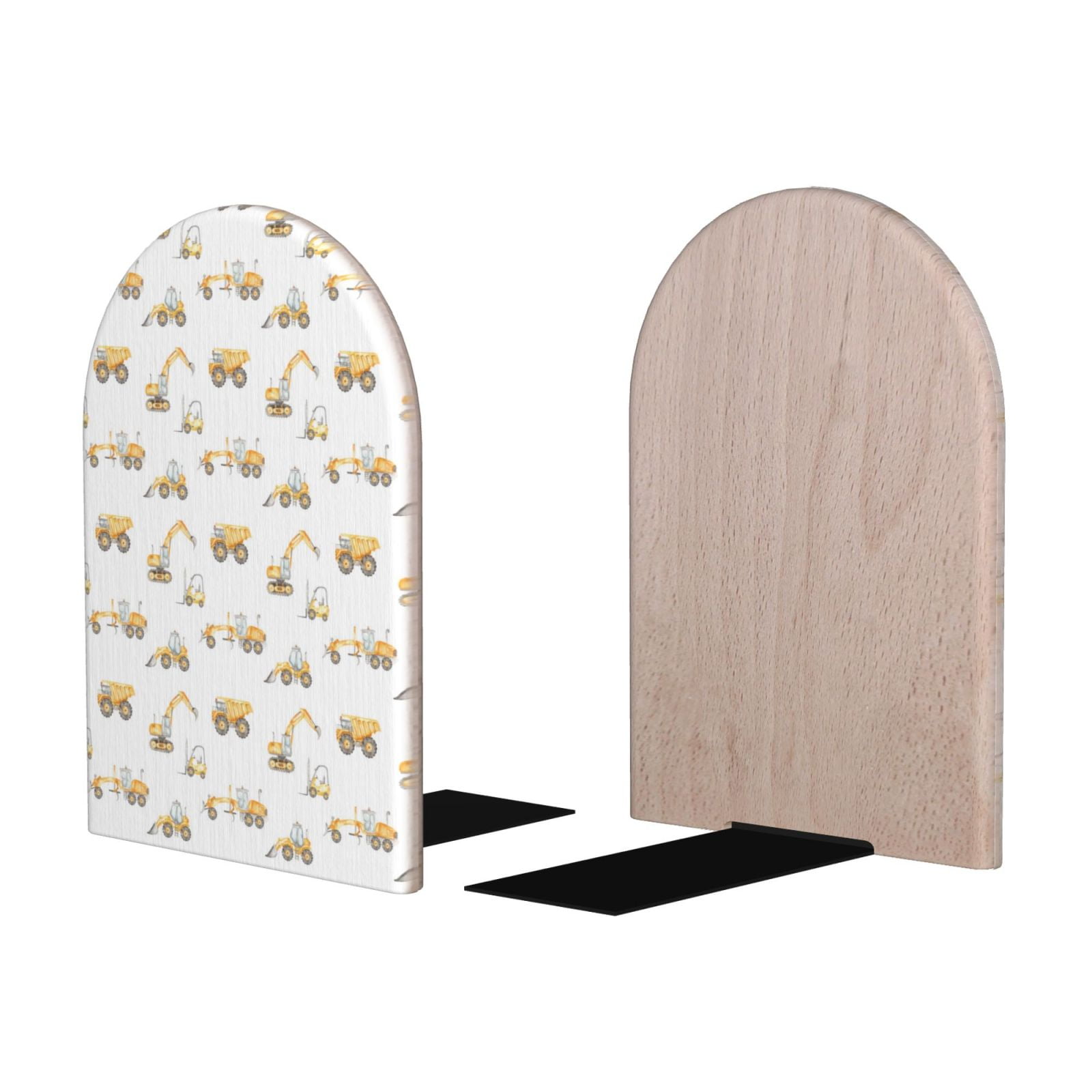 Picia Dump Truck Pattern Wood Bookends for Shelves,Non-slip Bookends ...