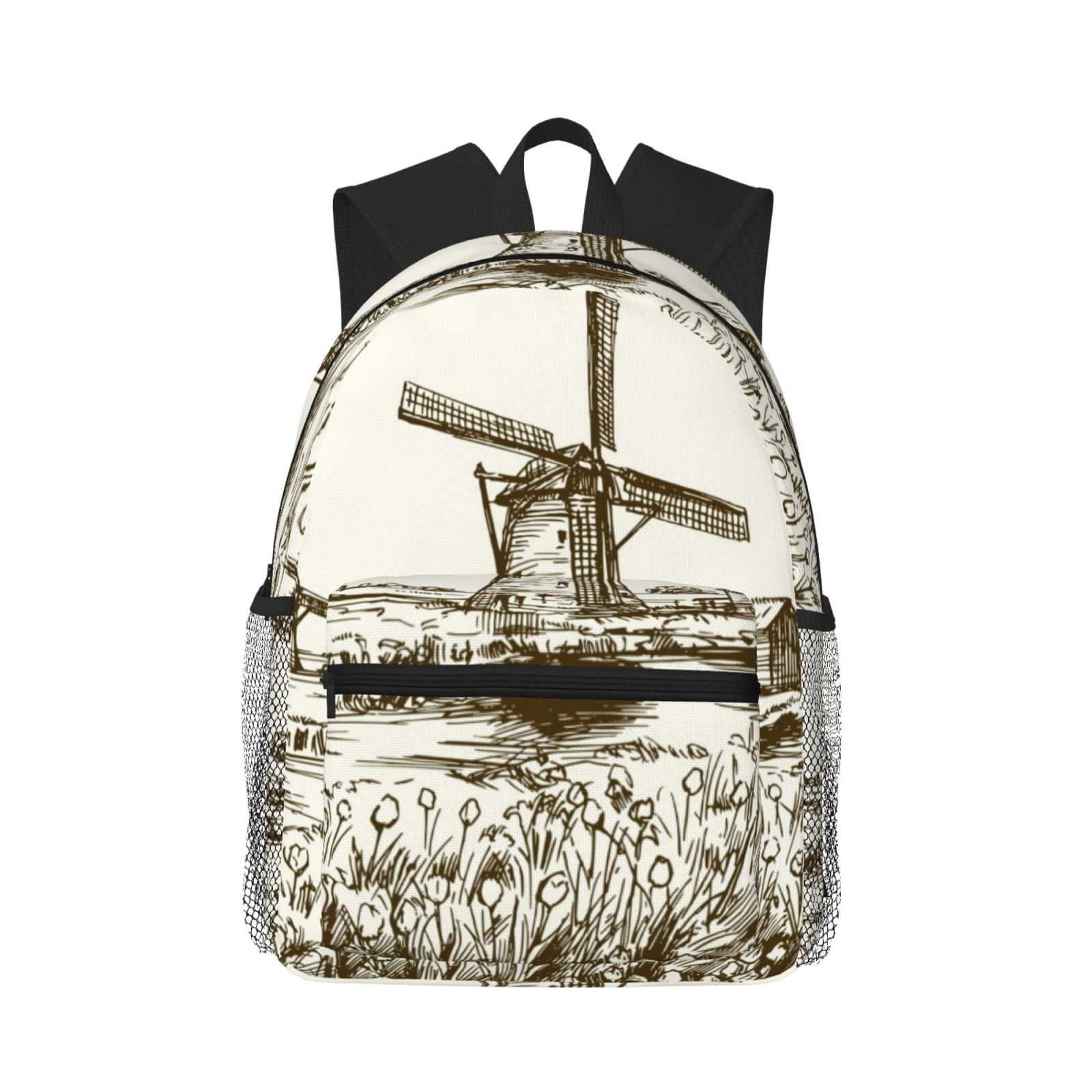 Picia Dutch Windmill Large Capacity Backpack Classic Style Backpack ...