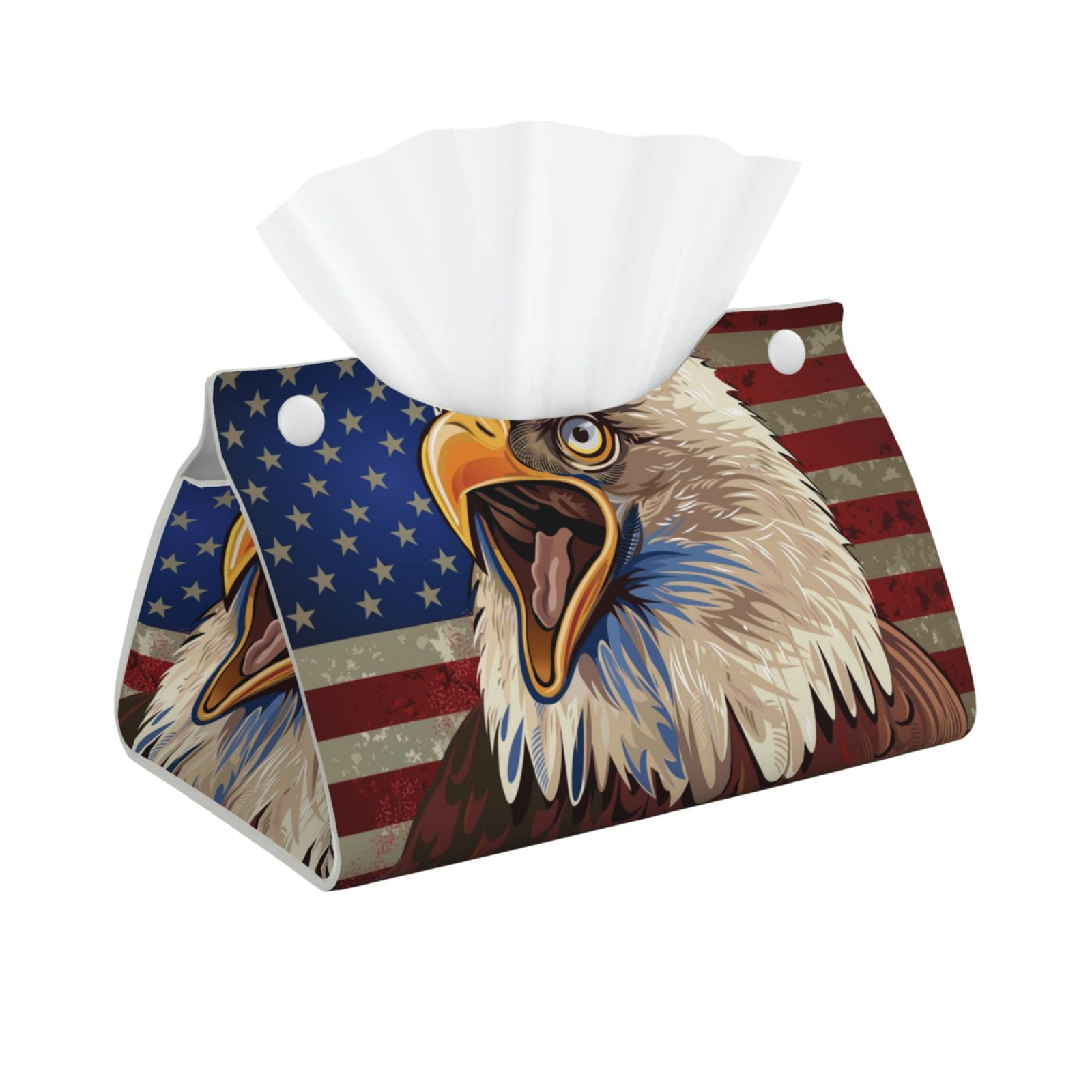 Picia Eagle With USA Flags Pattern Long Tissue Box Cover,PVC Leather ...