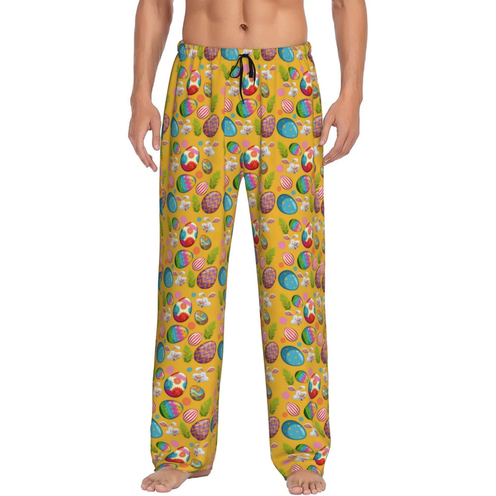 Picia Easter Pattern Mens Soft Woven Cotton Elastic Waistband Sleep ...