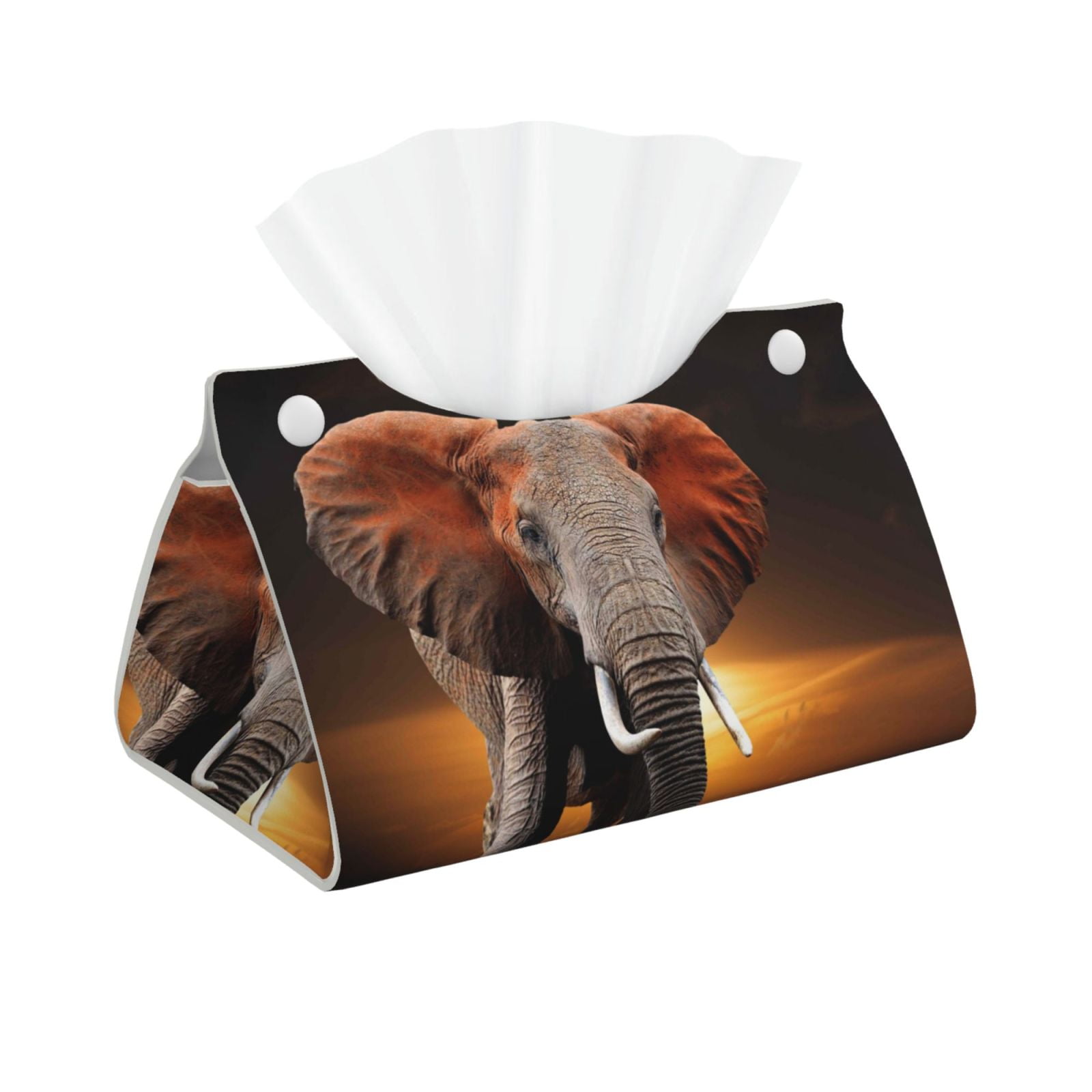 Picia Elephant Sunset in Kenya Pattern Long Tissue Box Cover,PVC ...