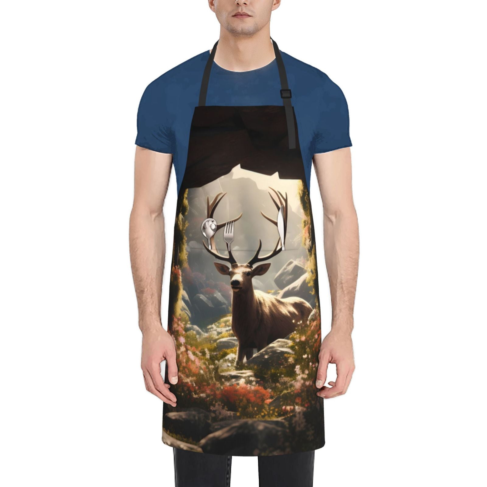 Picia Enchanted Deer In Cave Waterproof Apron for Unisex Adult ...