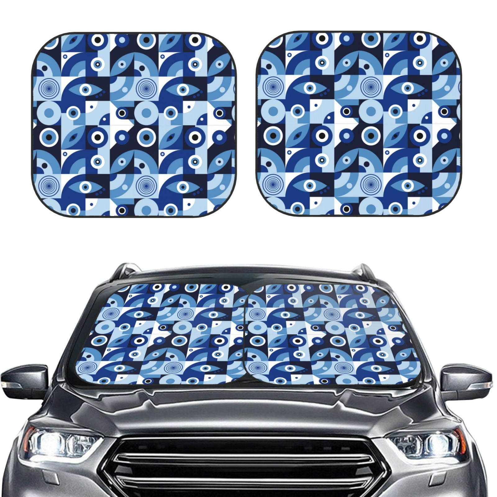 Picia Evil Eye 2 Piece Car Windshield Sun Shade Foldable | Foldable Sun ...