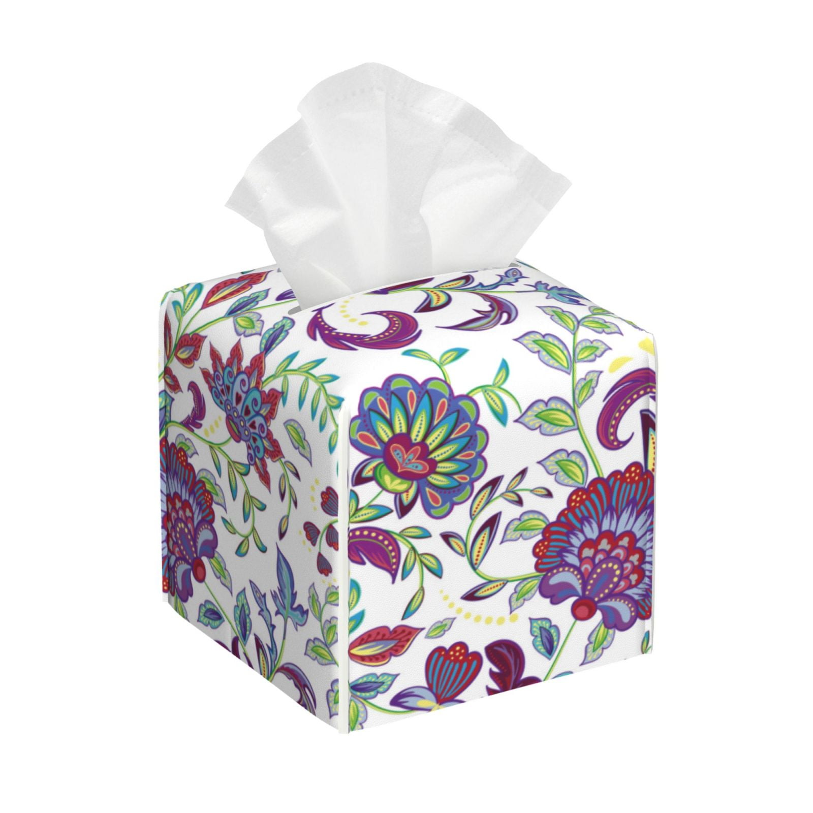 Picia Fairy Flower Pattern Tissue Box Cover,PVC Leather Square Holder ...