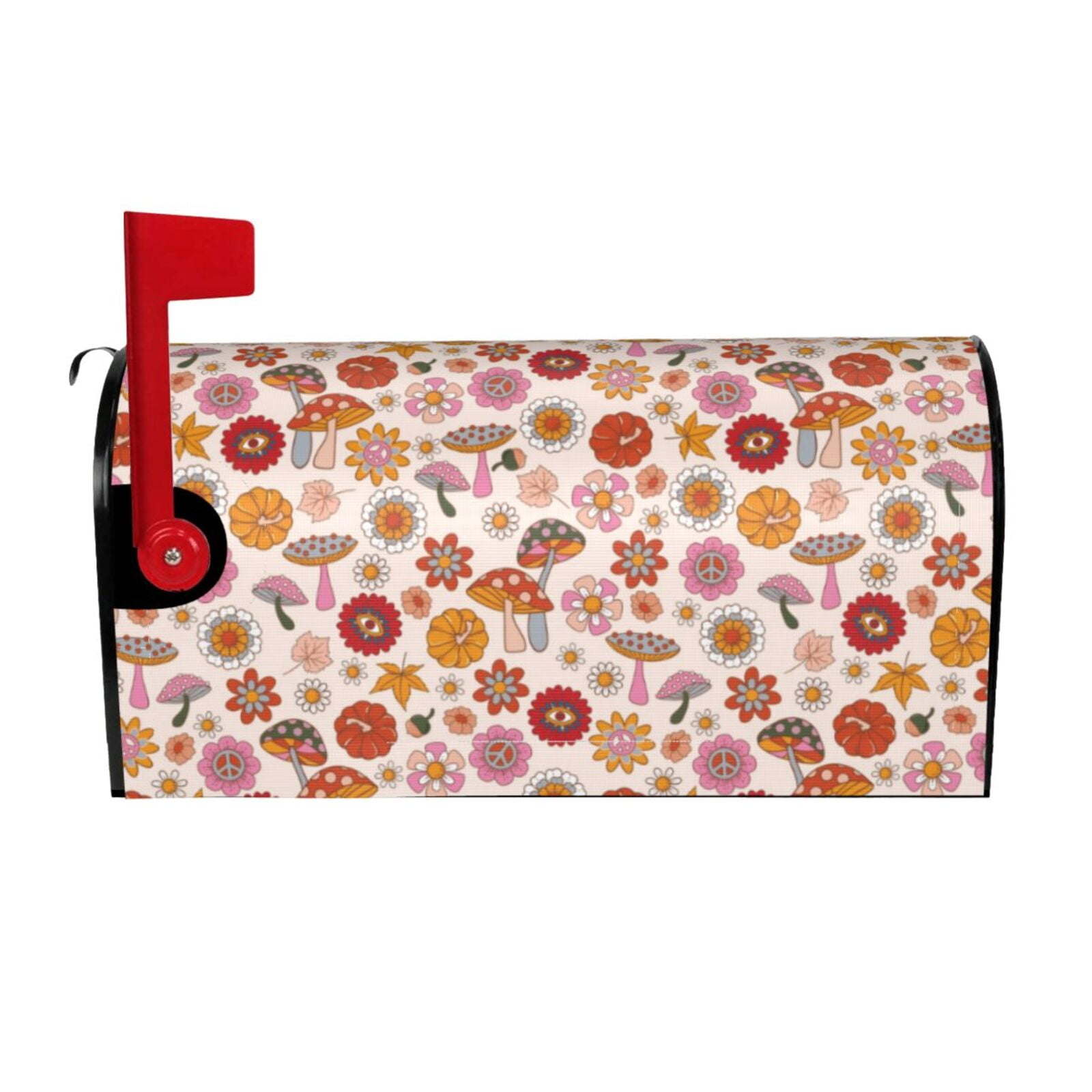 Picia Fall 70s Groovy Hippie Magnetic Mailbox Cover Standard Size-21x18 ...
