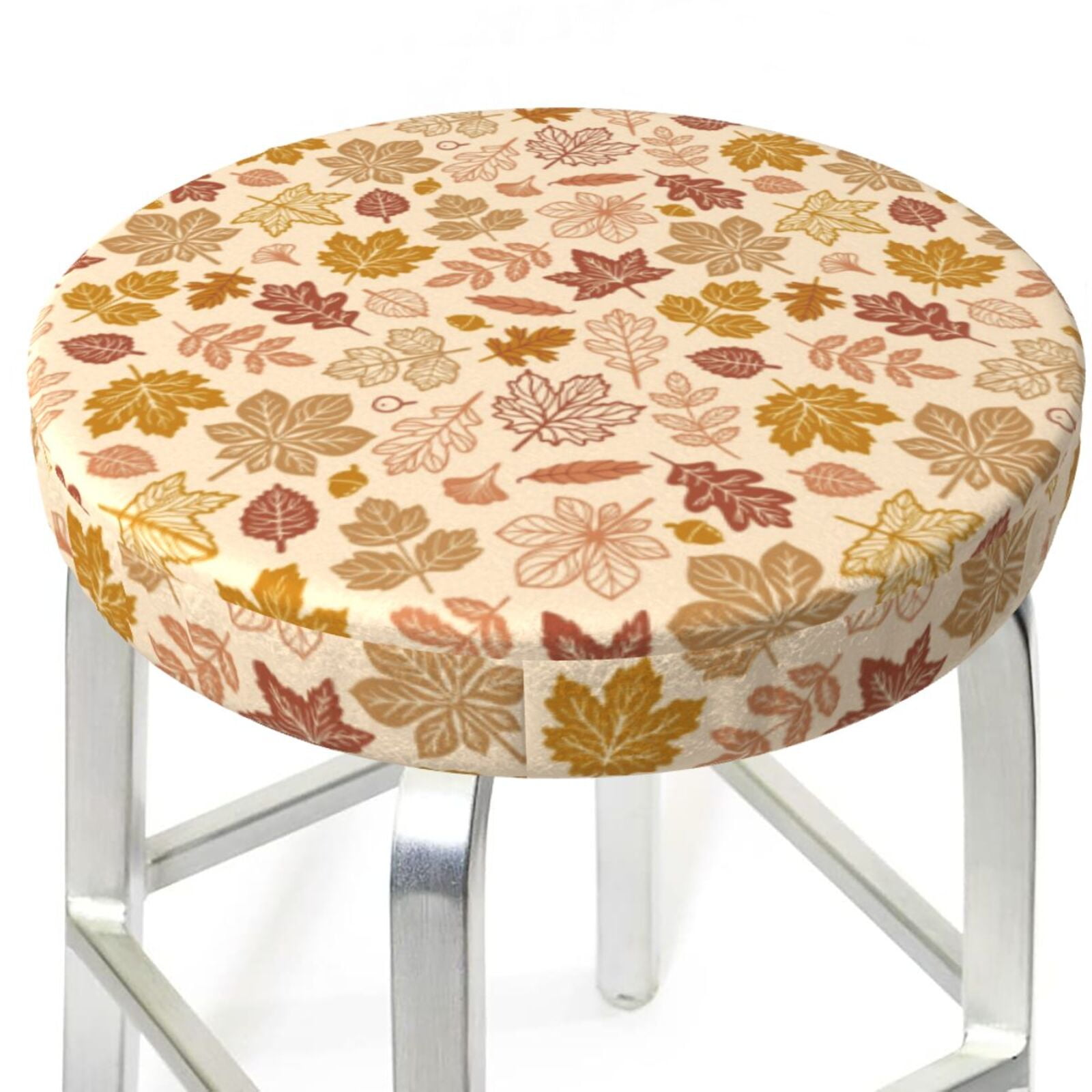 Picia Fall Leaves pattern Round Stool Covers Comfy Seat Covers Stretch ...