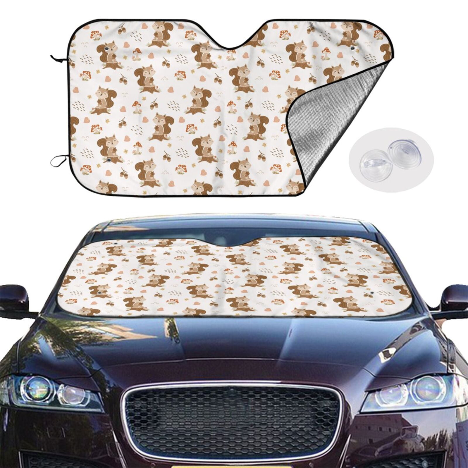 Picia Fall Squirrel Curved Windshield Sunshade Accordion Folding Style ...