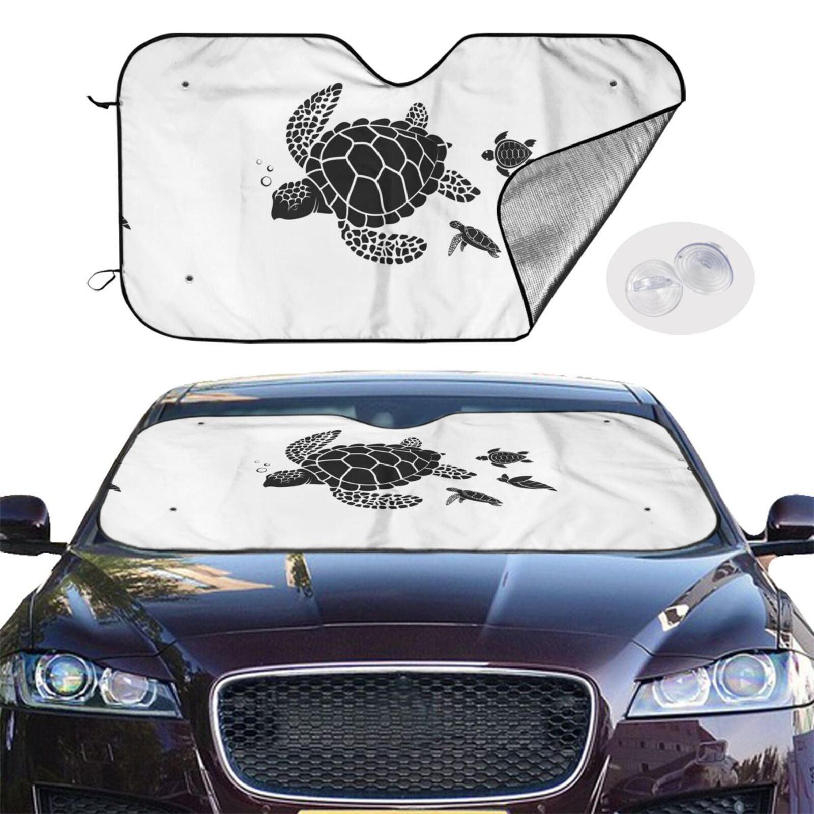 Picia Family Of Sea Turtles Curved Windshield Sunshade Accordion ...