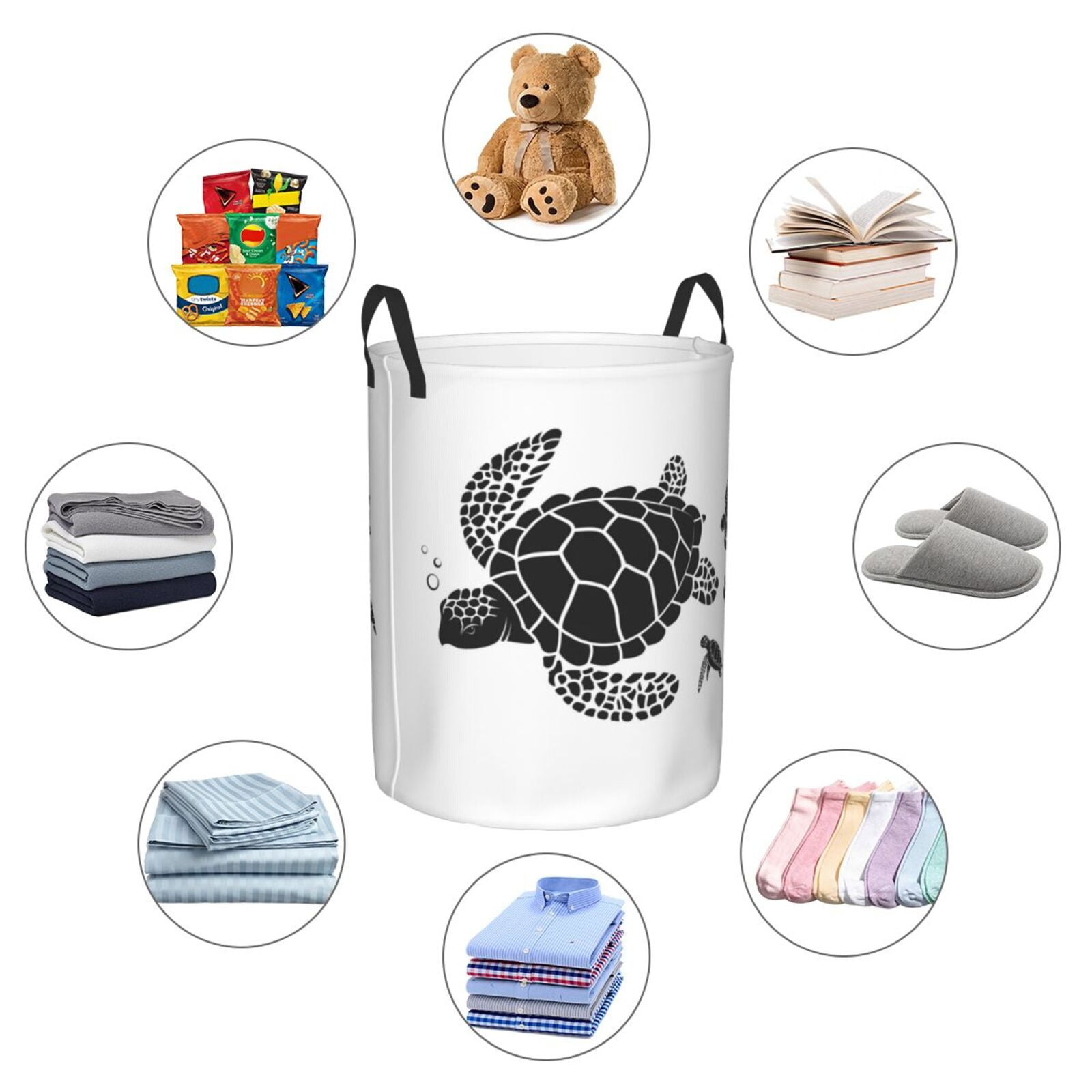 Picia Family Of Sea Turtles Large Laundry Basket, Waterproof ...