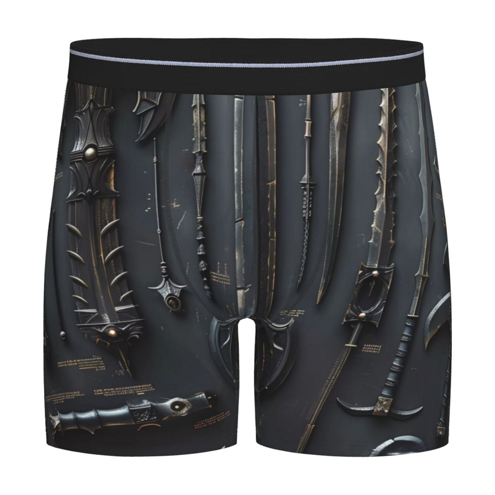 Picia Fantasy Medieval Weaponry Pattern Men's Athletic Long Leg Briefs ...