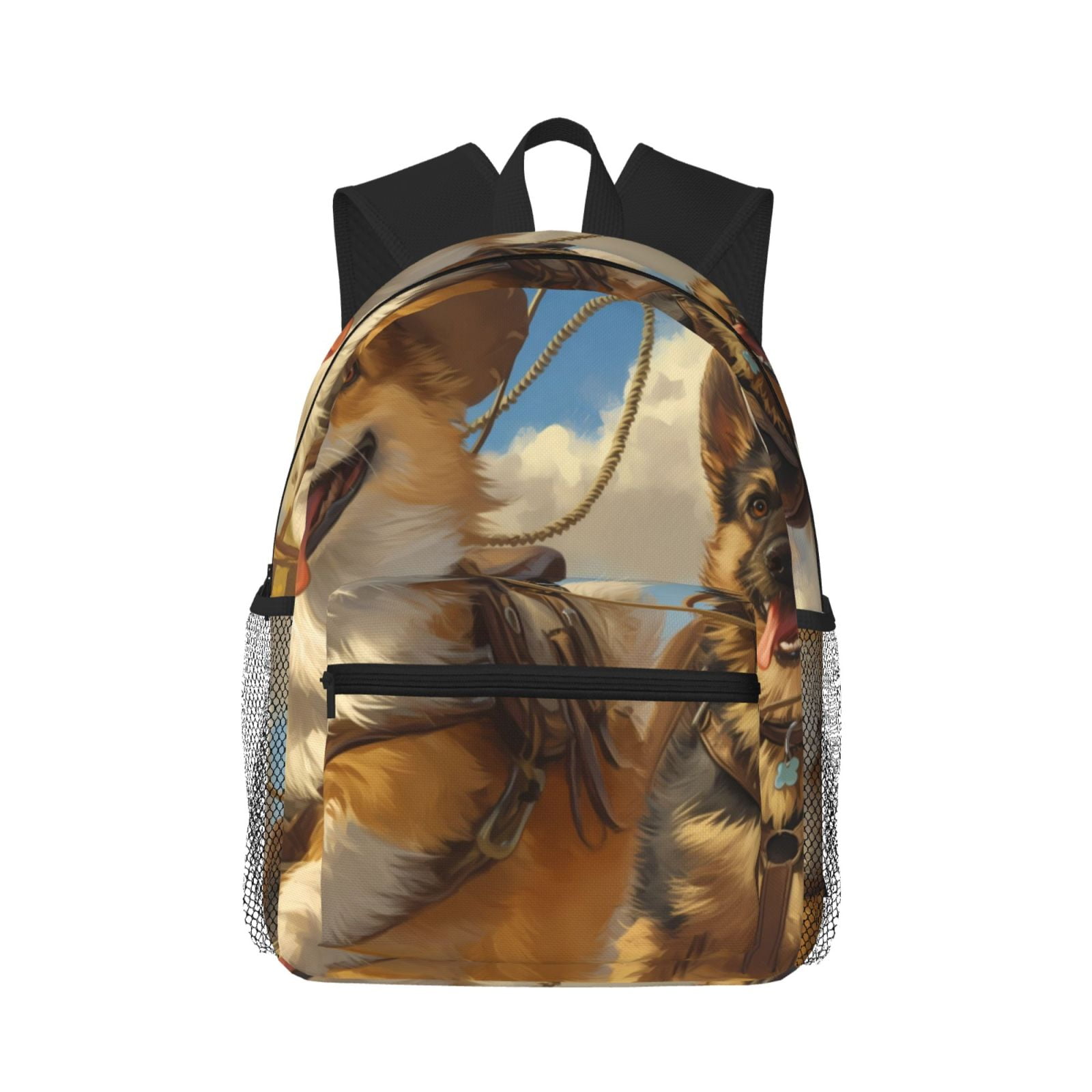 Picia Farm Corgi German Shepherd Large Capacity Backpack Classic Style ...