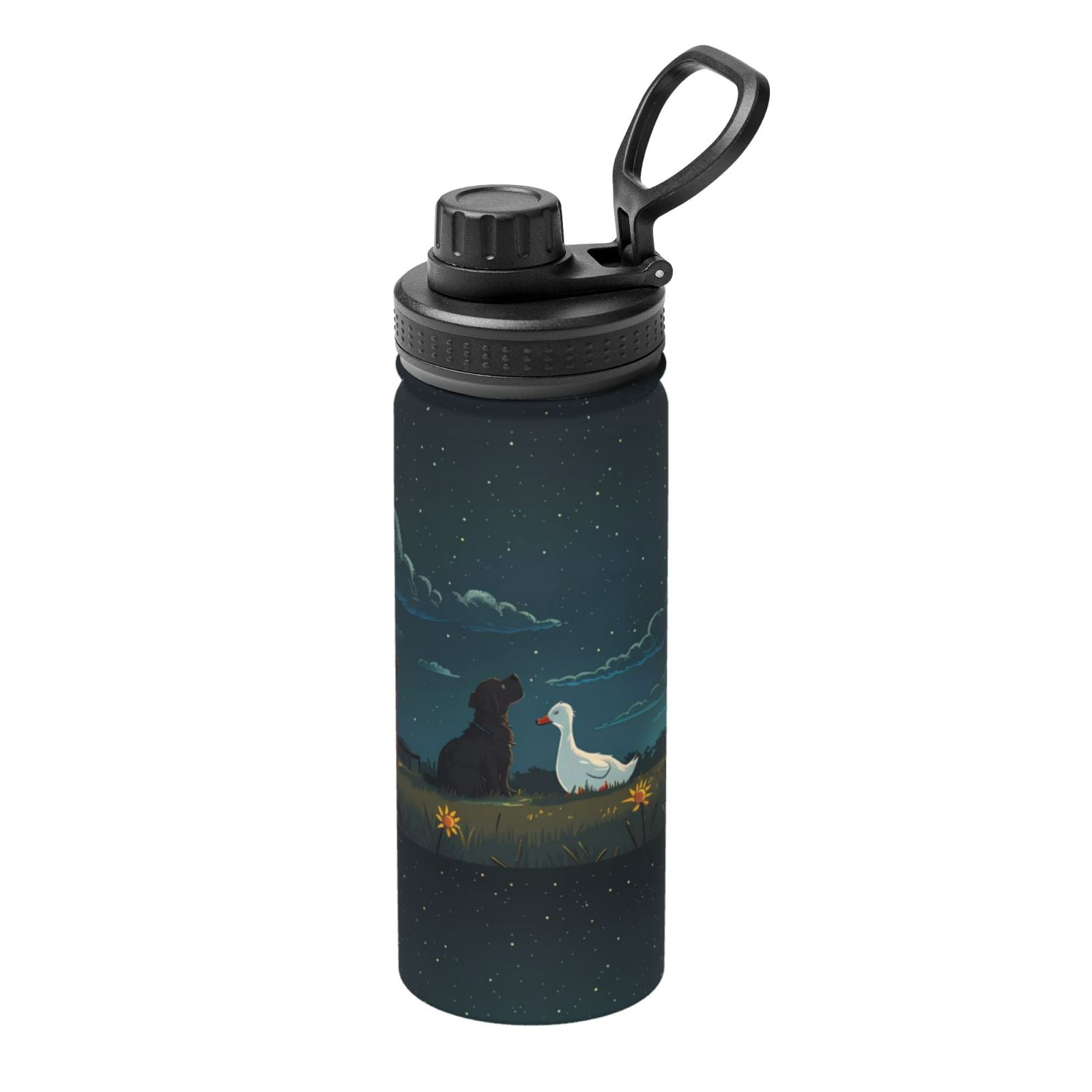 Picia Farm Dog Duck Moonlight Pattern Water Bottle 18 oz Stainless ...