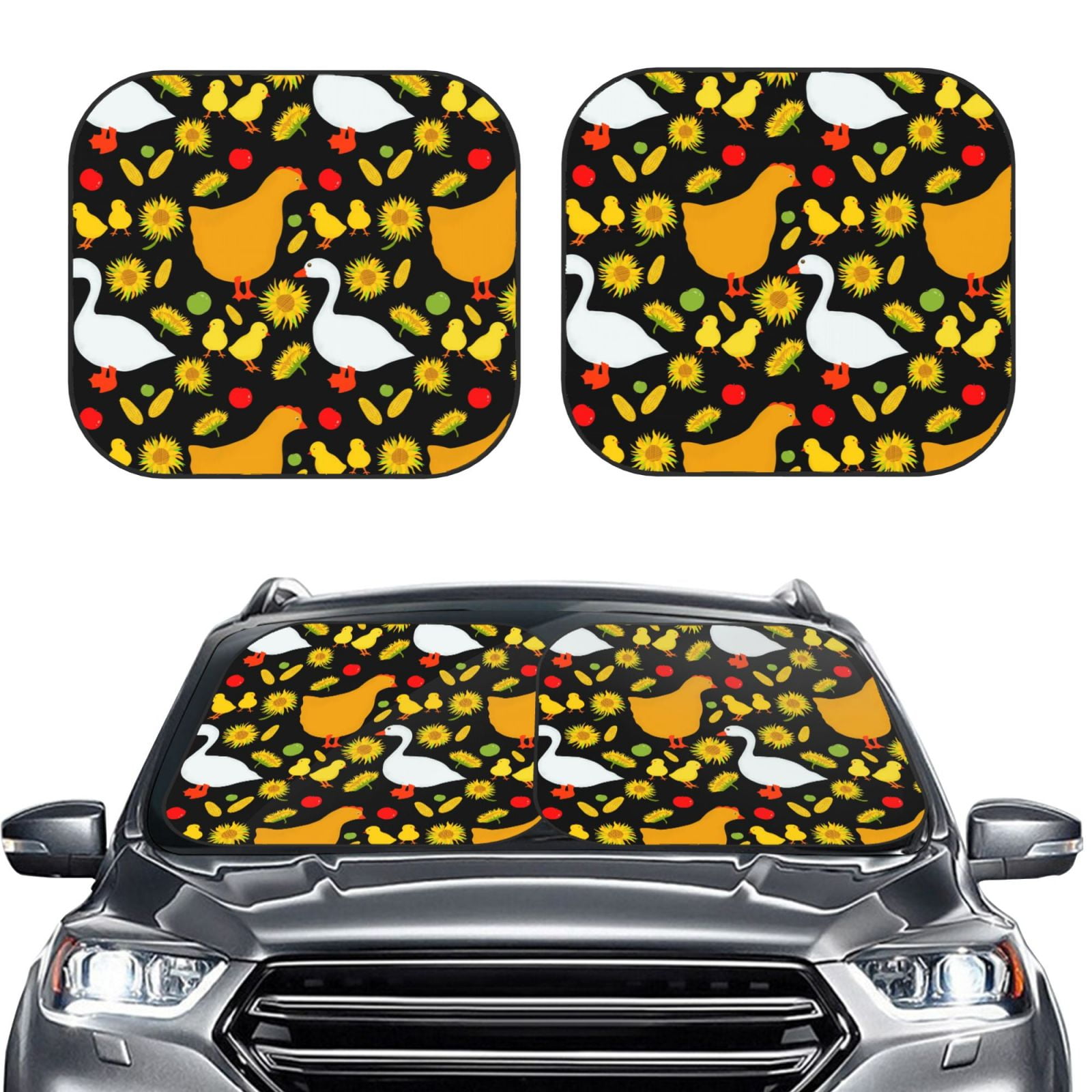 Picia Farm Goose 2 Piece Car Windshield Sun Shade Foldable | Foldable ...