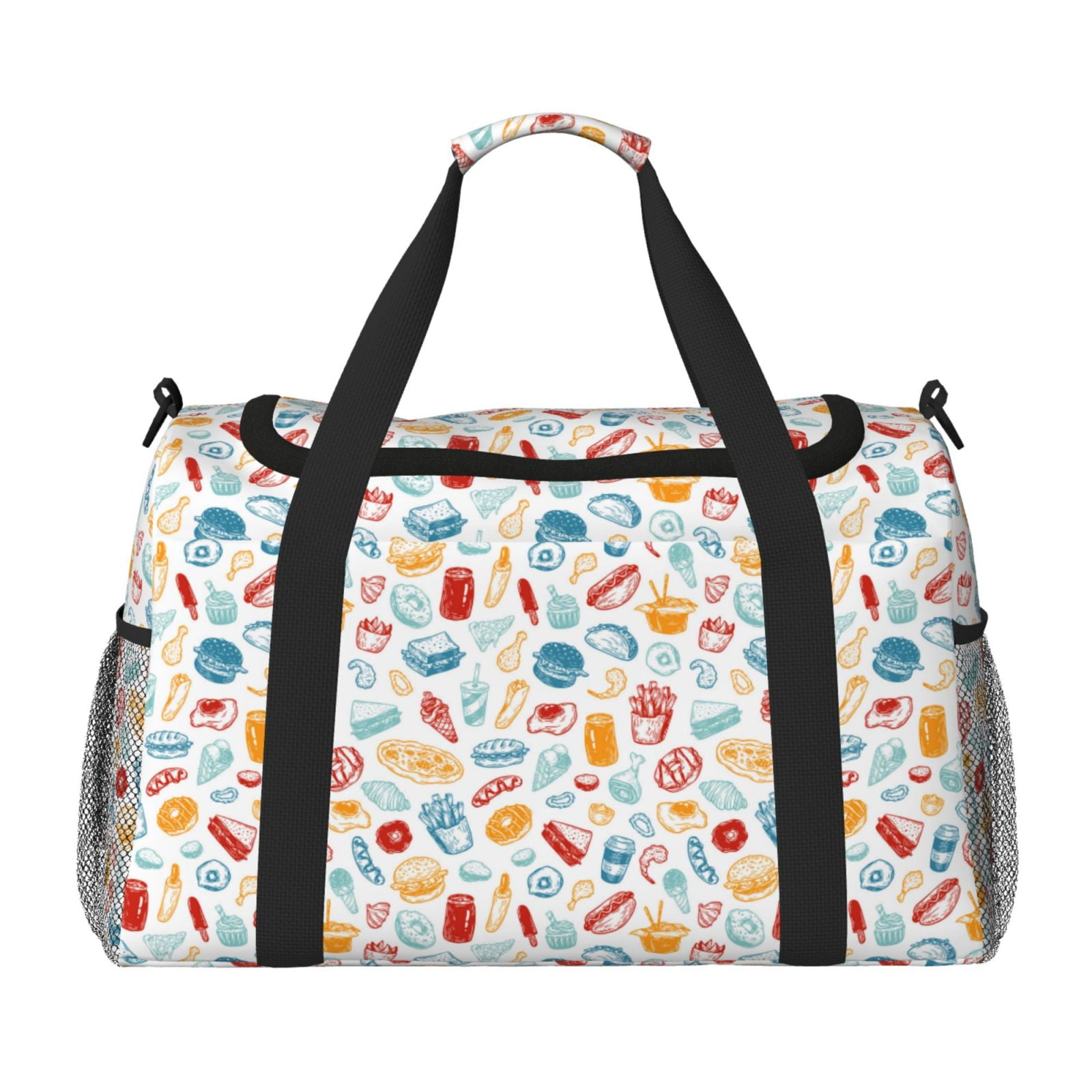 Picia Fast Food 2 Print Travel Duffle Bag,Weekender Bags for Women with ...