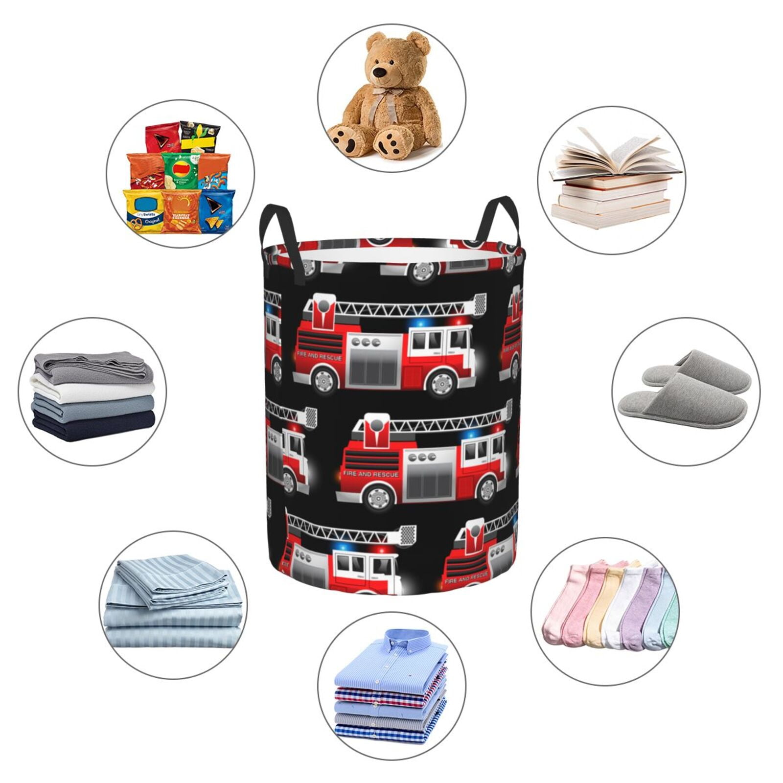 Picia Fire and Rescue Truck Large Laundry Basket, Waterproof ...