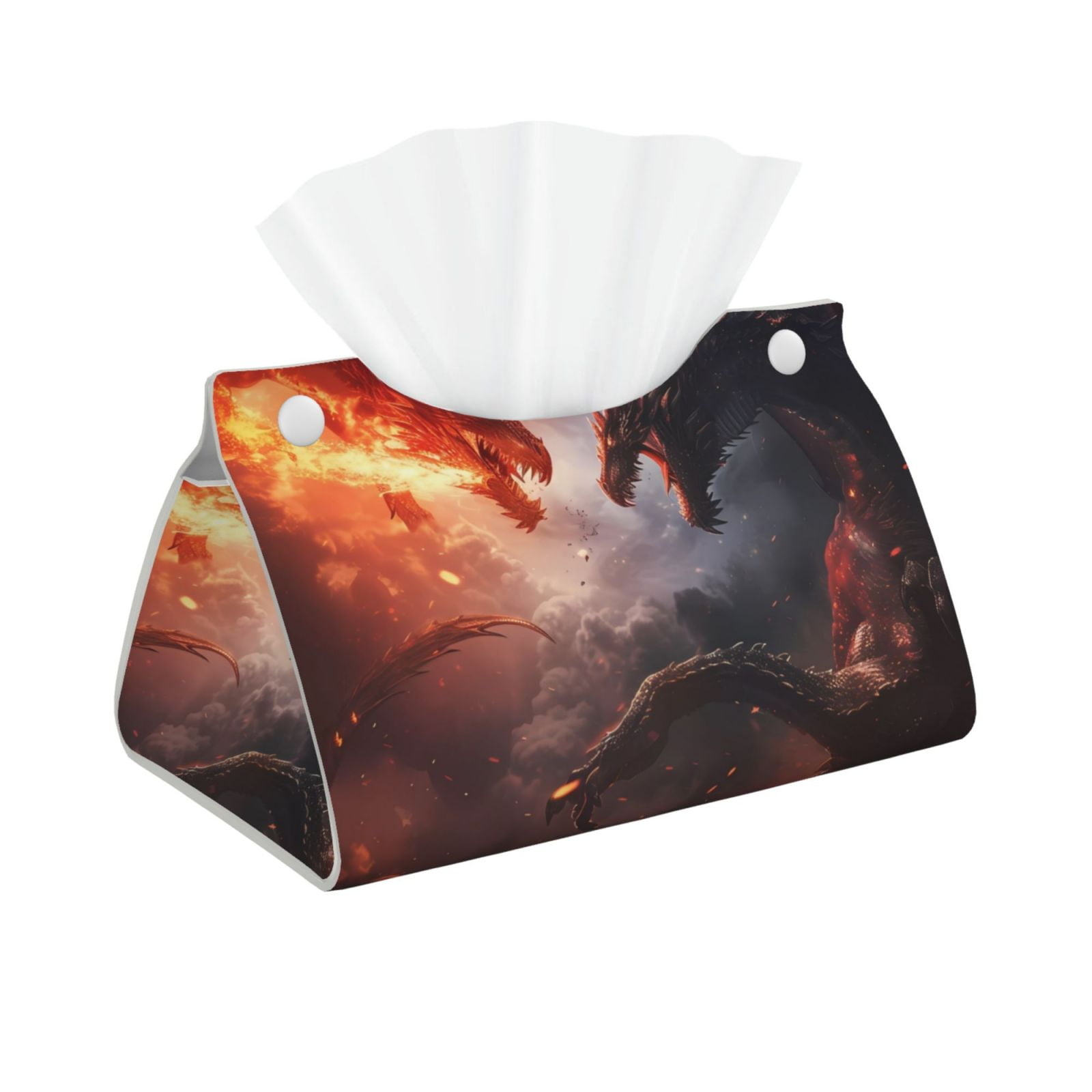 Picia Fire Sky Dragon Pattern Long Tissue Box Cover,PVC Leather ...