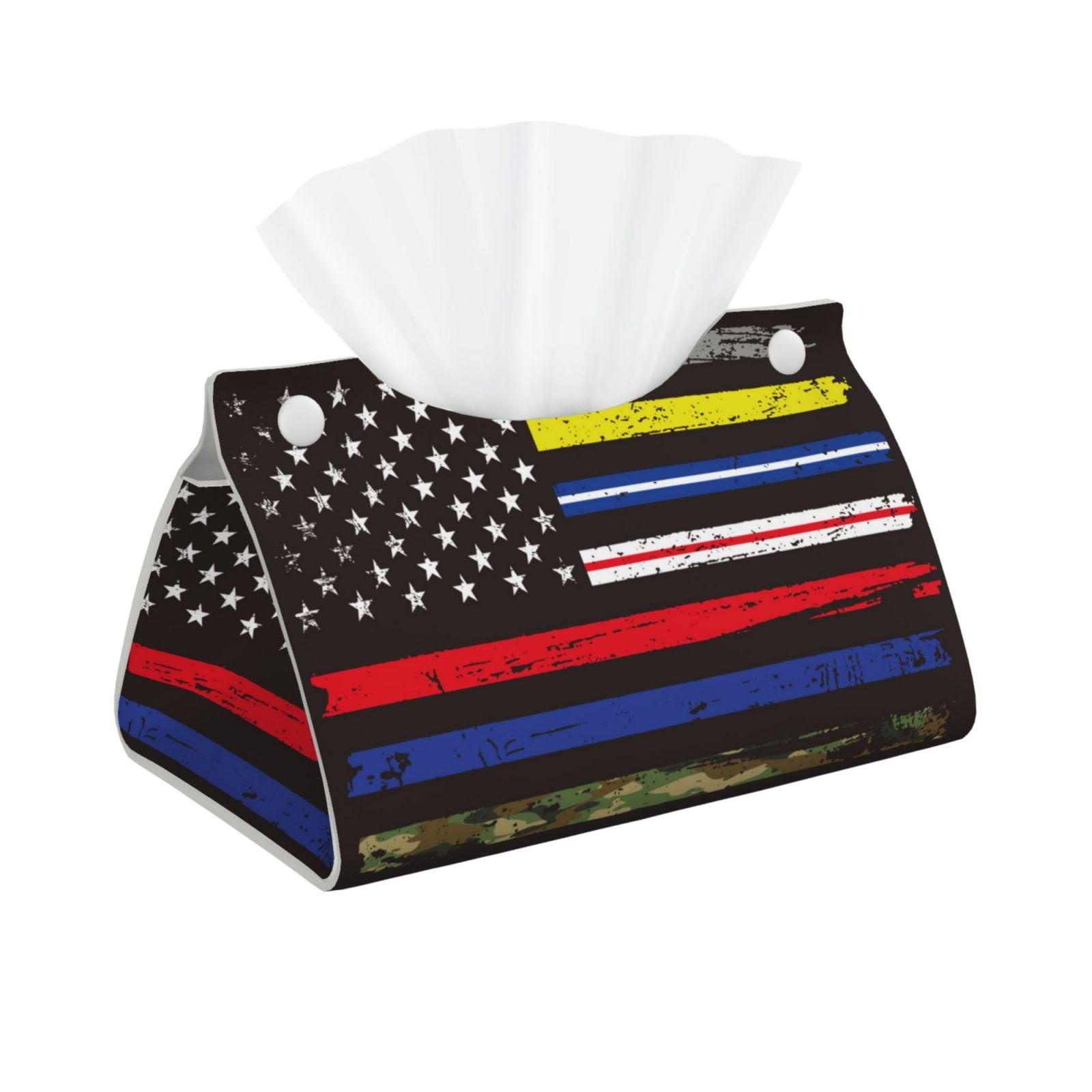 Picia First Responder American Flag Pattern Long Tissue Box Cover,PVC ...