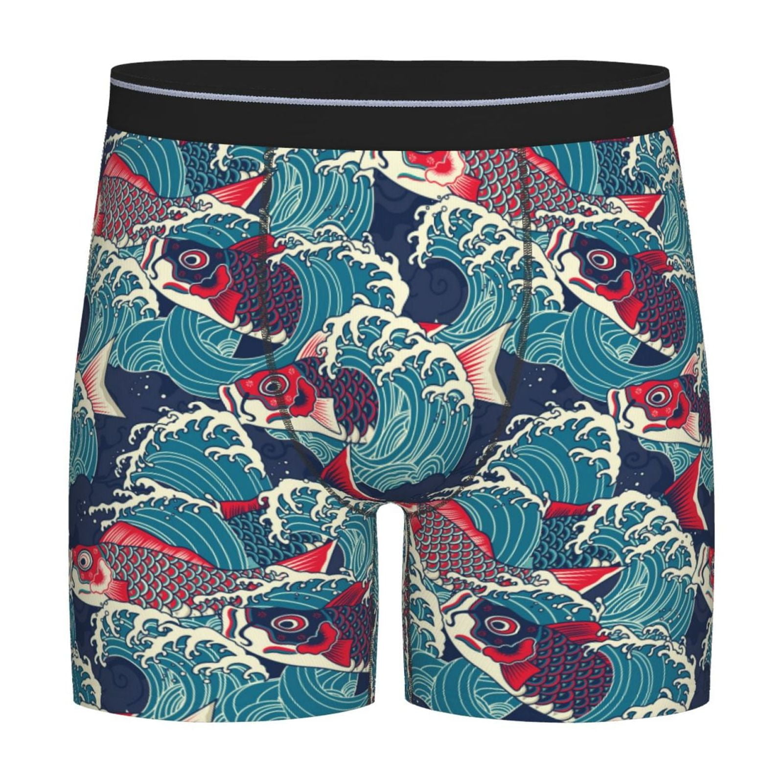 Picia Fish In The Wave Pattern Men's Athletic Long Leg Briefs ...