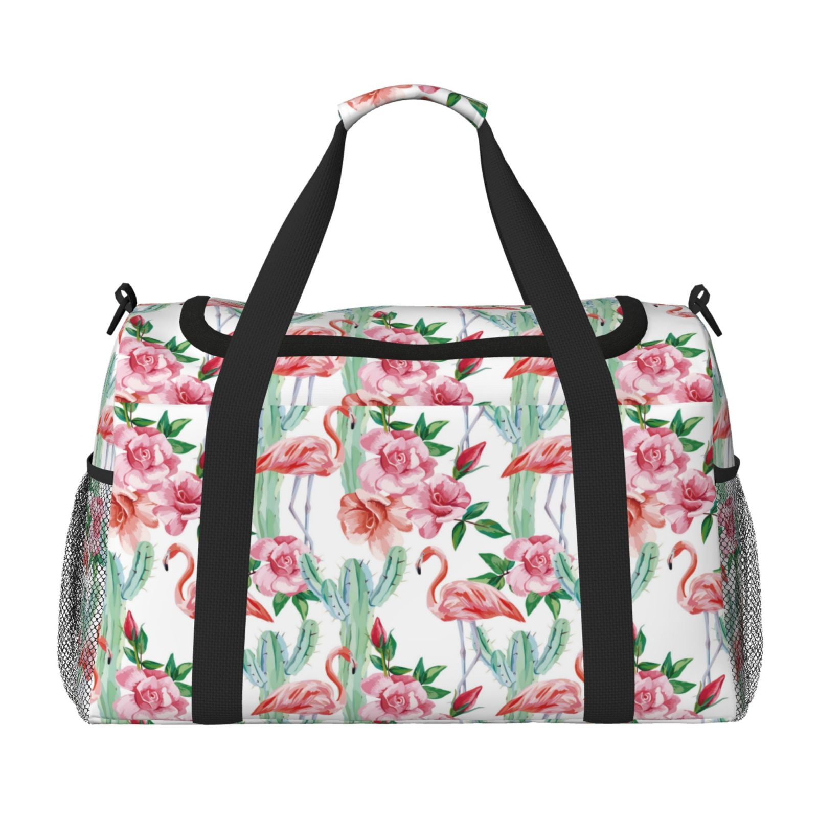 Picia Flamingo Flower Print Travel Duffle Bag,Weekender Bags for Women ...
