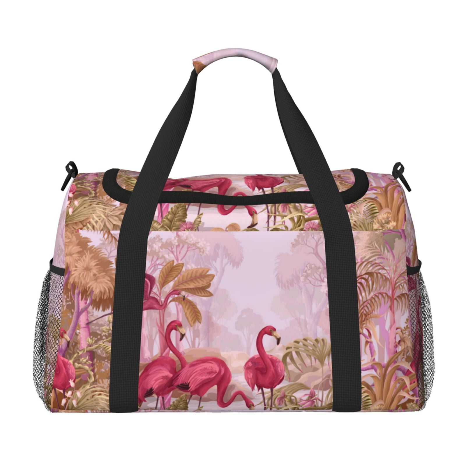 Picia Flamingos In The Tropical Forest Print Travel Duffle Bag ...