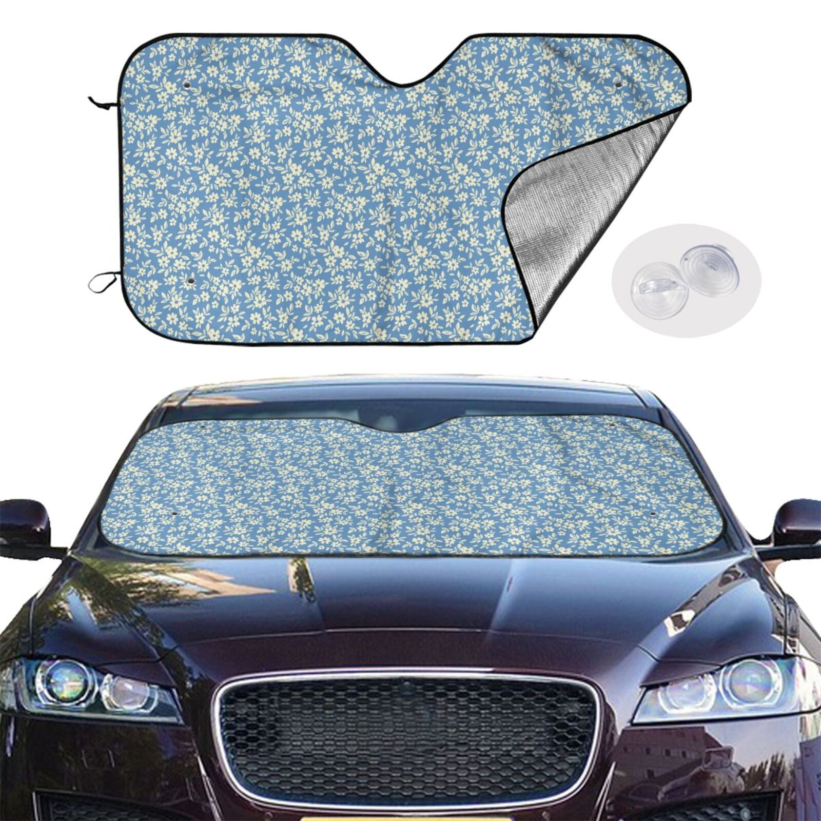 Picia Floral Retro Style Curved Windshield Sunshade Accordion Folding ...