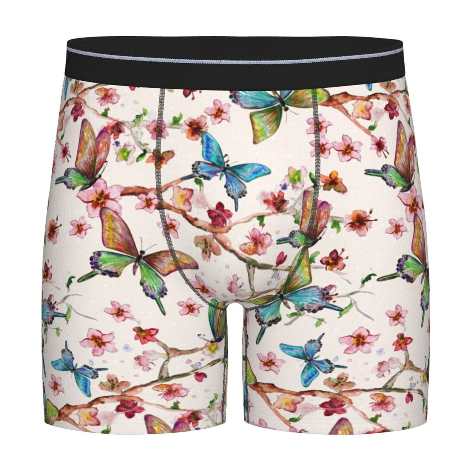 Picia Floral With Butterflies Pattern Men's Athletic Long Leg Briefs ...