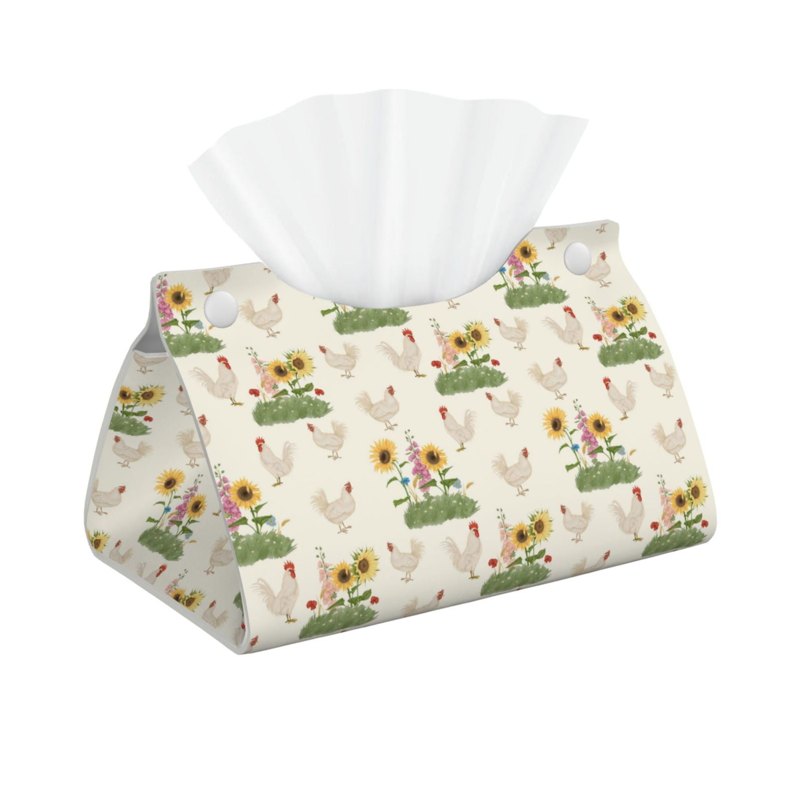 Picia Flowers And Hens Pattern Long Tissue Box Cover,PVC Leather ...
