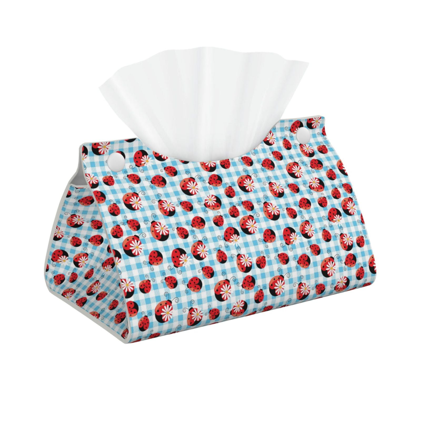 Picia Flowers and Lady Bugs Pattern Long Tissue Box Cover,PVC Leather ...