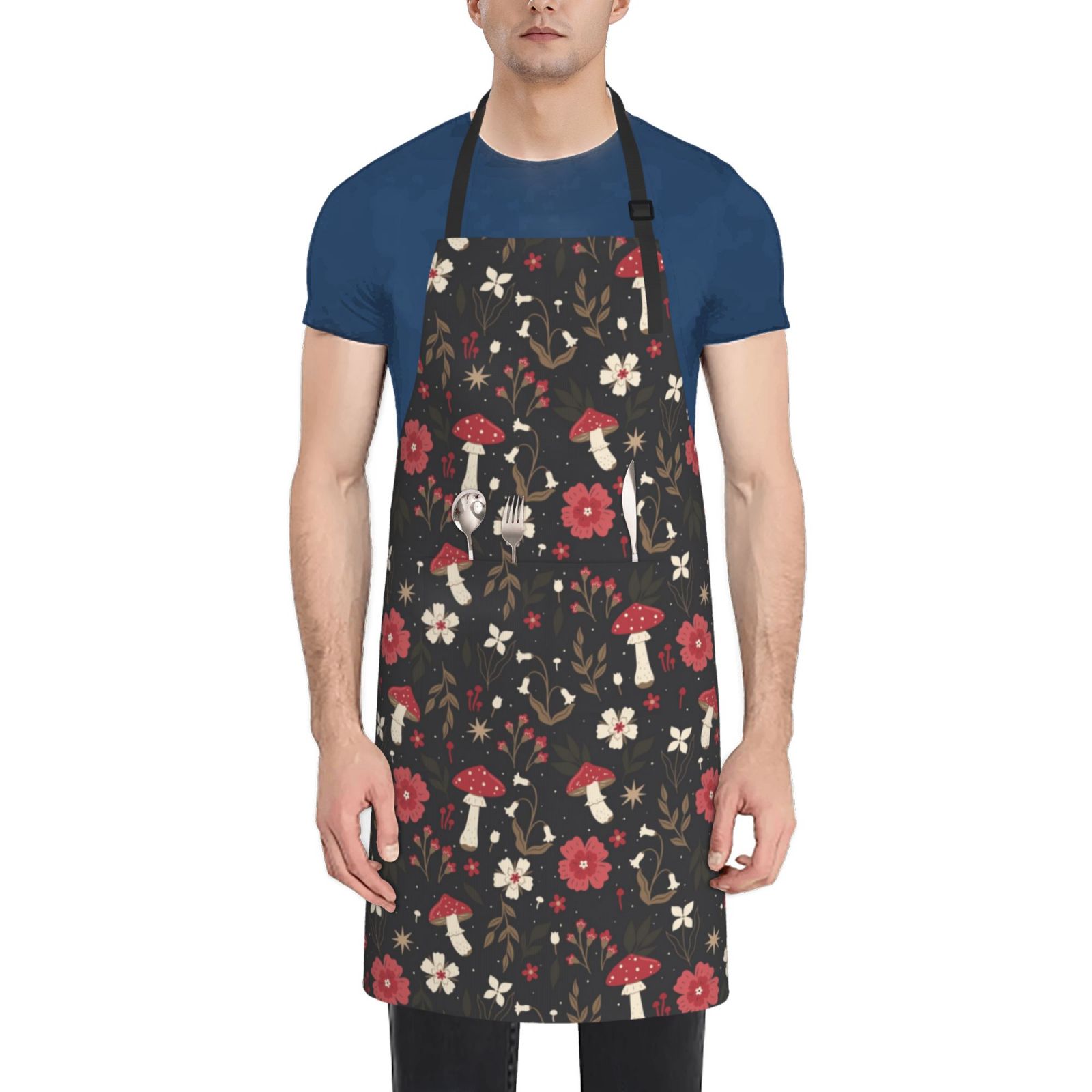 Picia Fly Agaric and Flowers Waterproof Apron for Unisex Adult ...