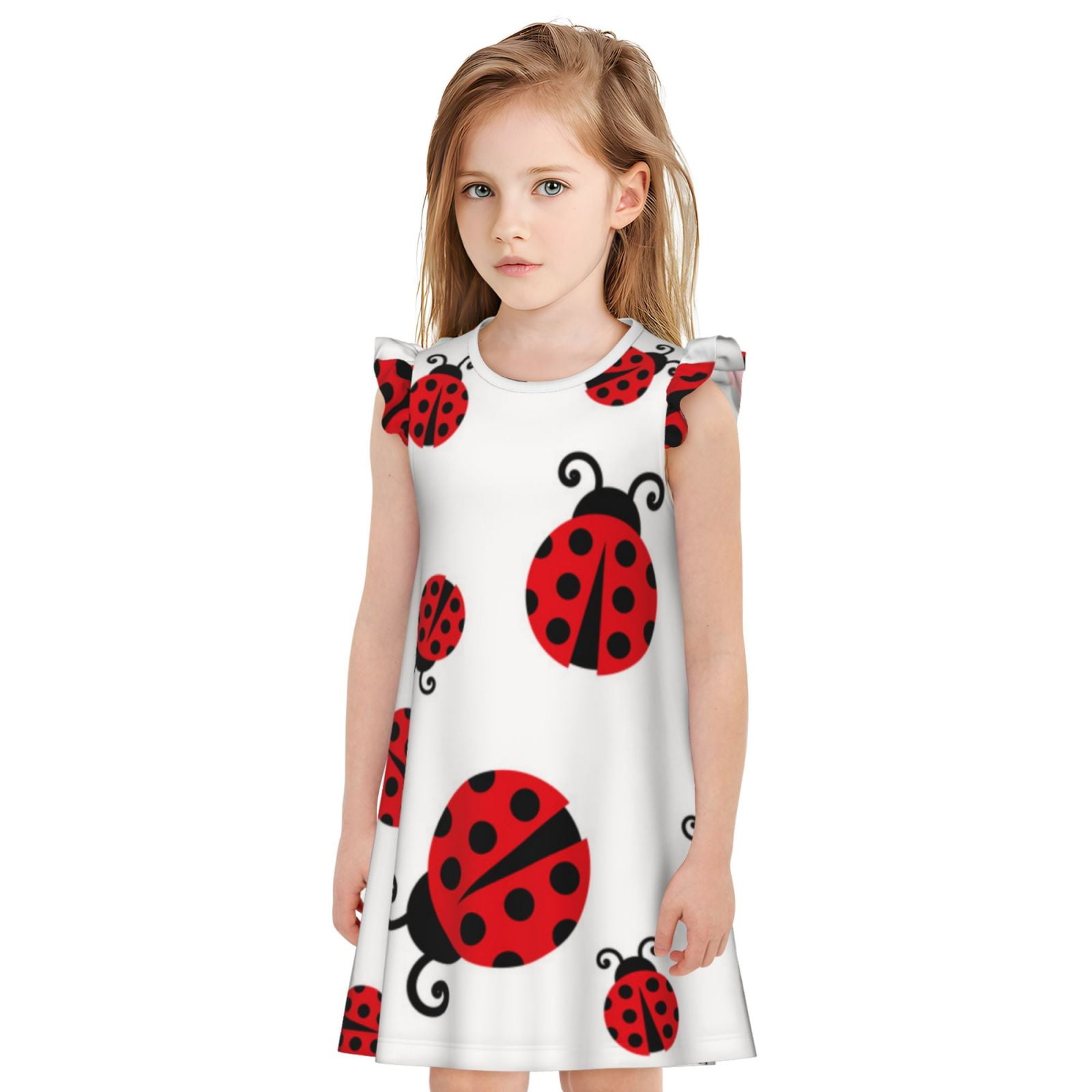Picia Fly Flying Ladybug Pattern Girls Nightgowns,Unicorn Dress Pajamas ...