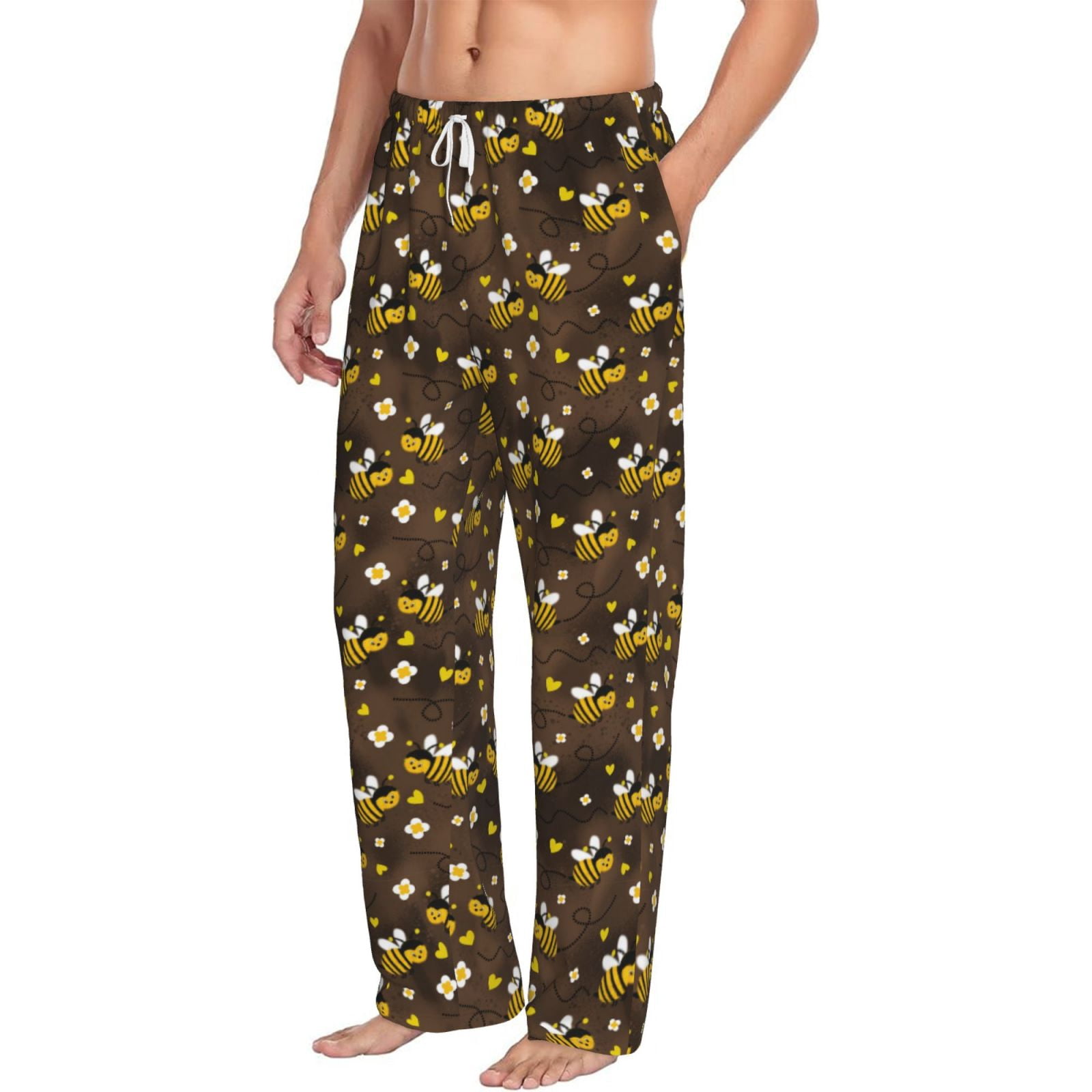 Picia Flying Furry Honey Bees Mens Soft Woven Cotton Elastic Waistband ...